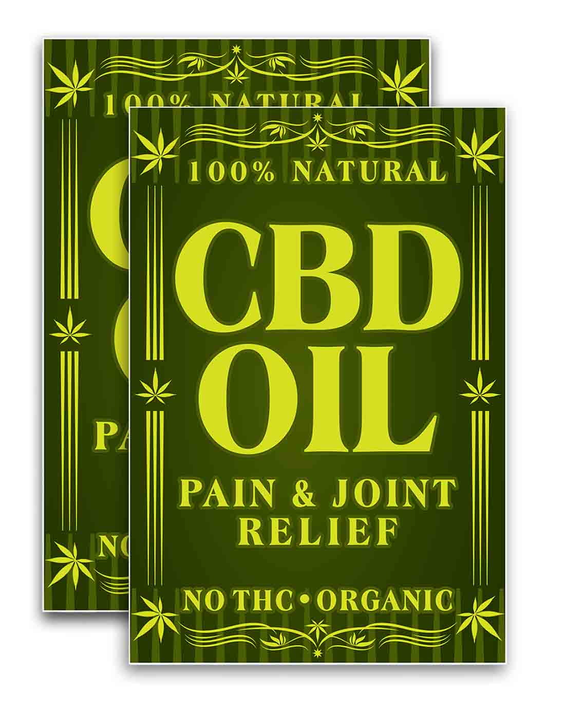 CBD Oil Pain And Joint Relief (24" X 36") Vinyl Decal Only (Pack of 2 ...