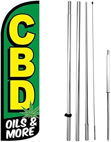 CBD Oils & More Windless Swooper Flag Kit 15' Feather Banner Sign gq-h ...