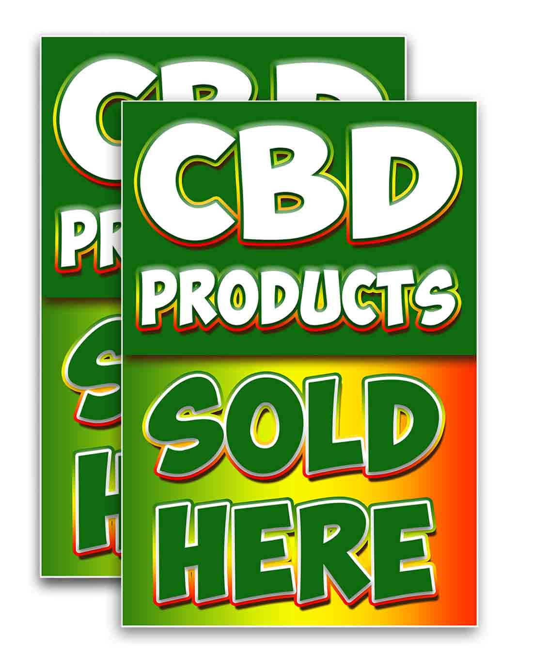 CBD Products Sold Here (24" X 36") Vinyl Decal Only (Pack of 2) |Sign ...