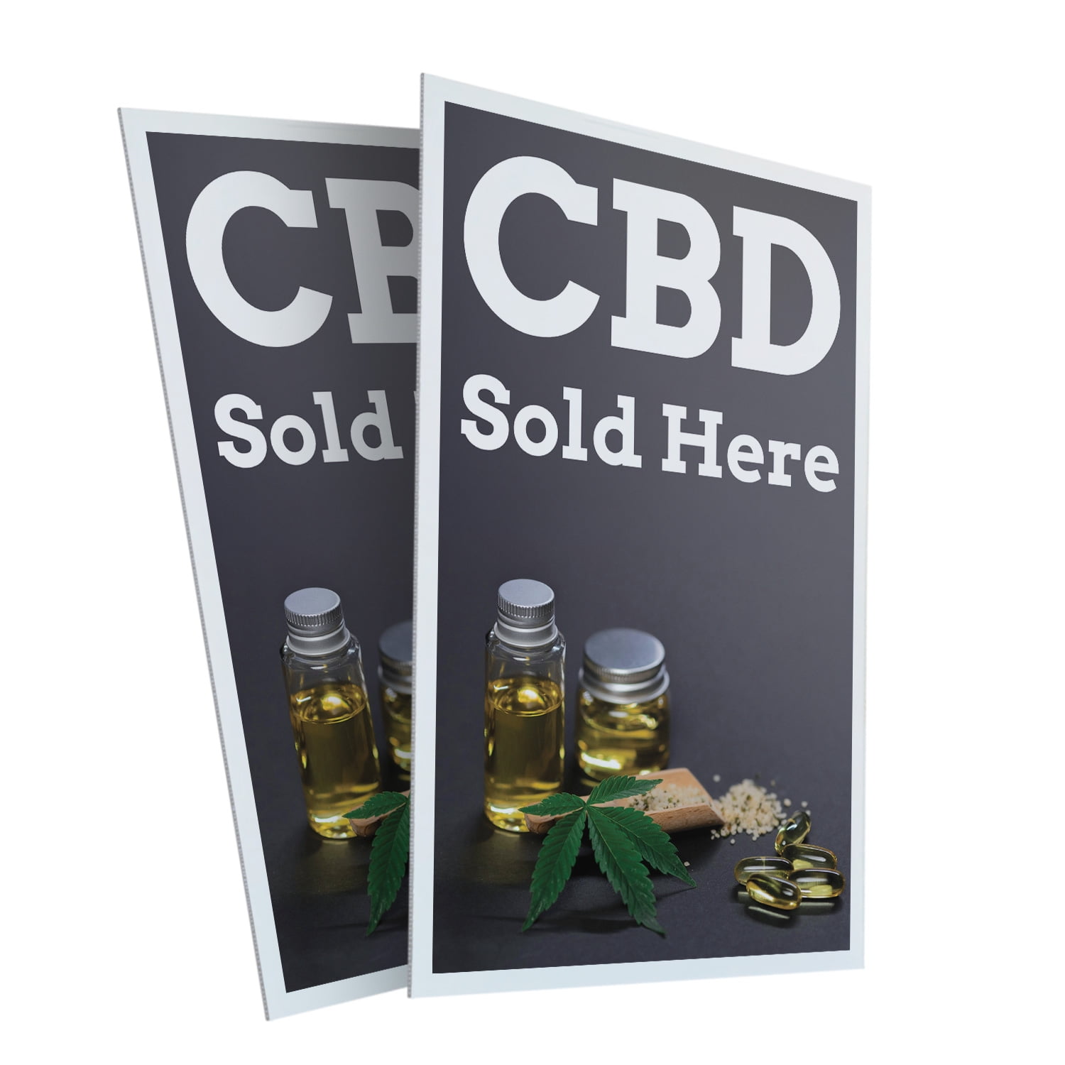 CBD Sold Here (2-Pack) 24 Inch x 36 Inch Plastic Signs | Sign Insert ...