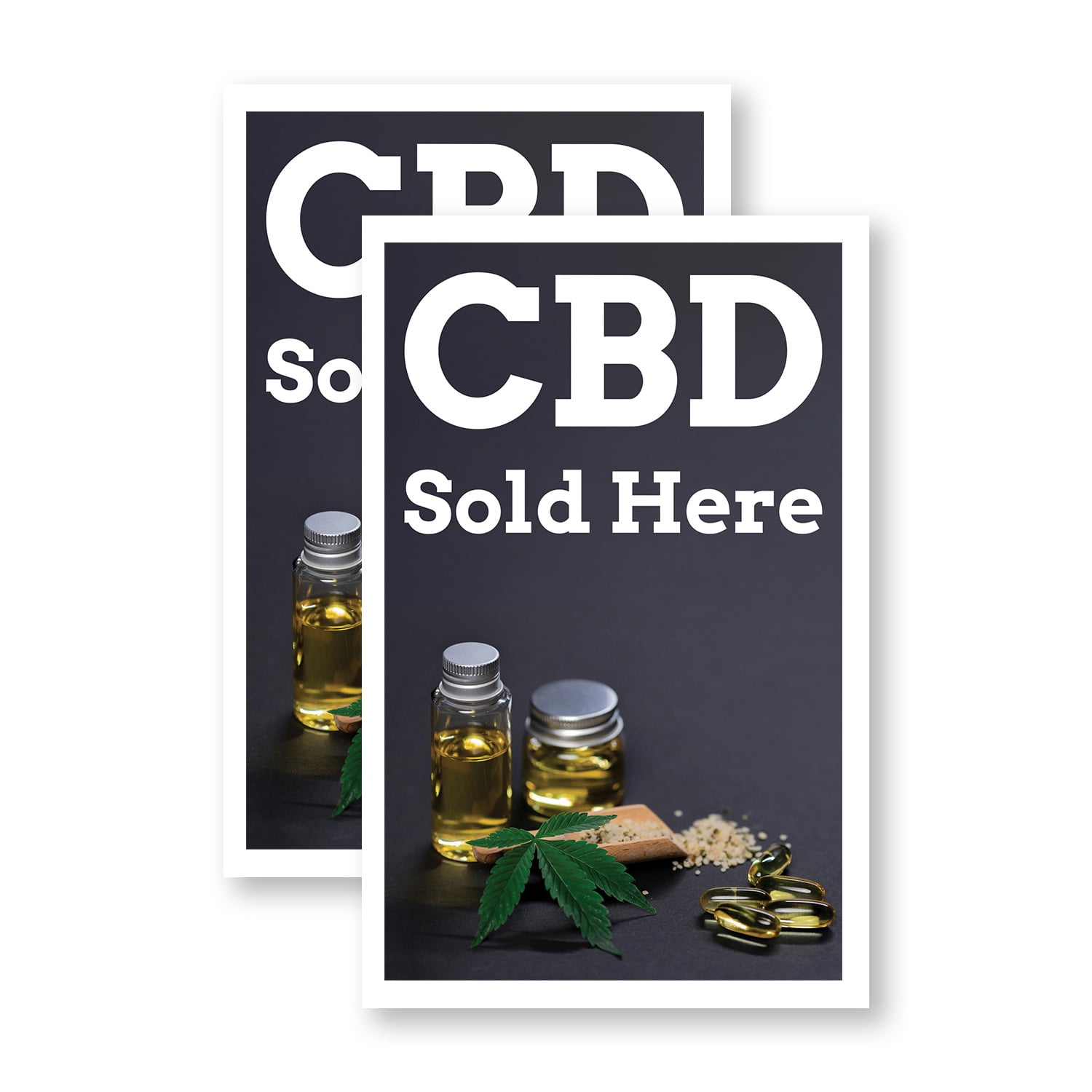 CBD Sold Here (2-Pack) 24 Inch x 36 Inch Vinyl Decals | Sign Insert ...