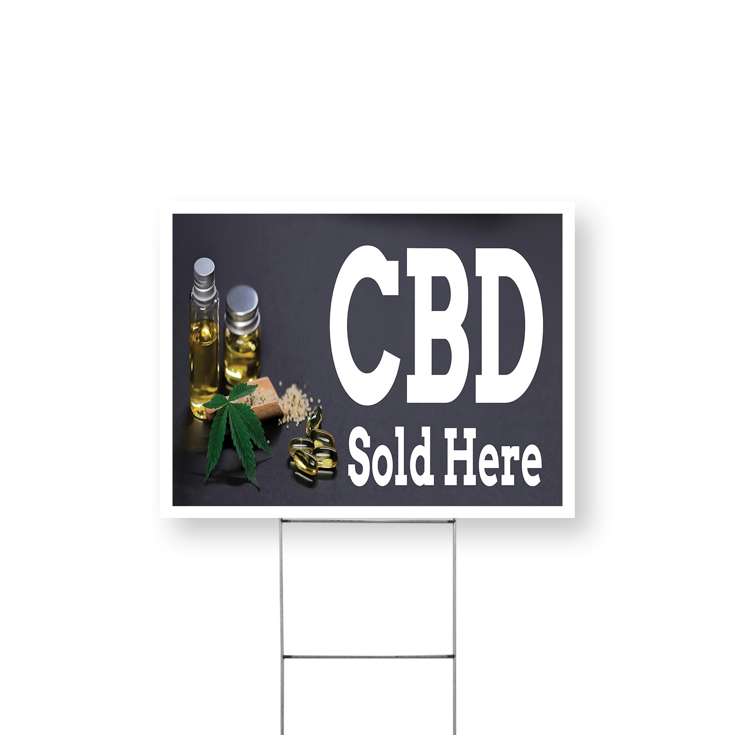 CBD Sold Here Yard Sign 12 Inch x 16 Inch Double Sided Weatherproof ...