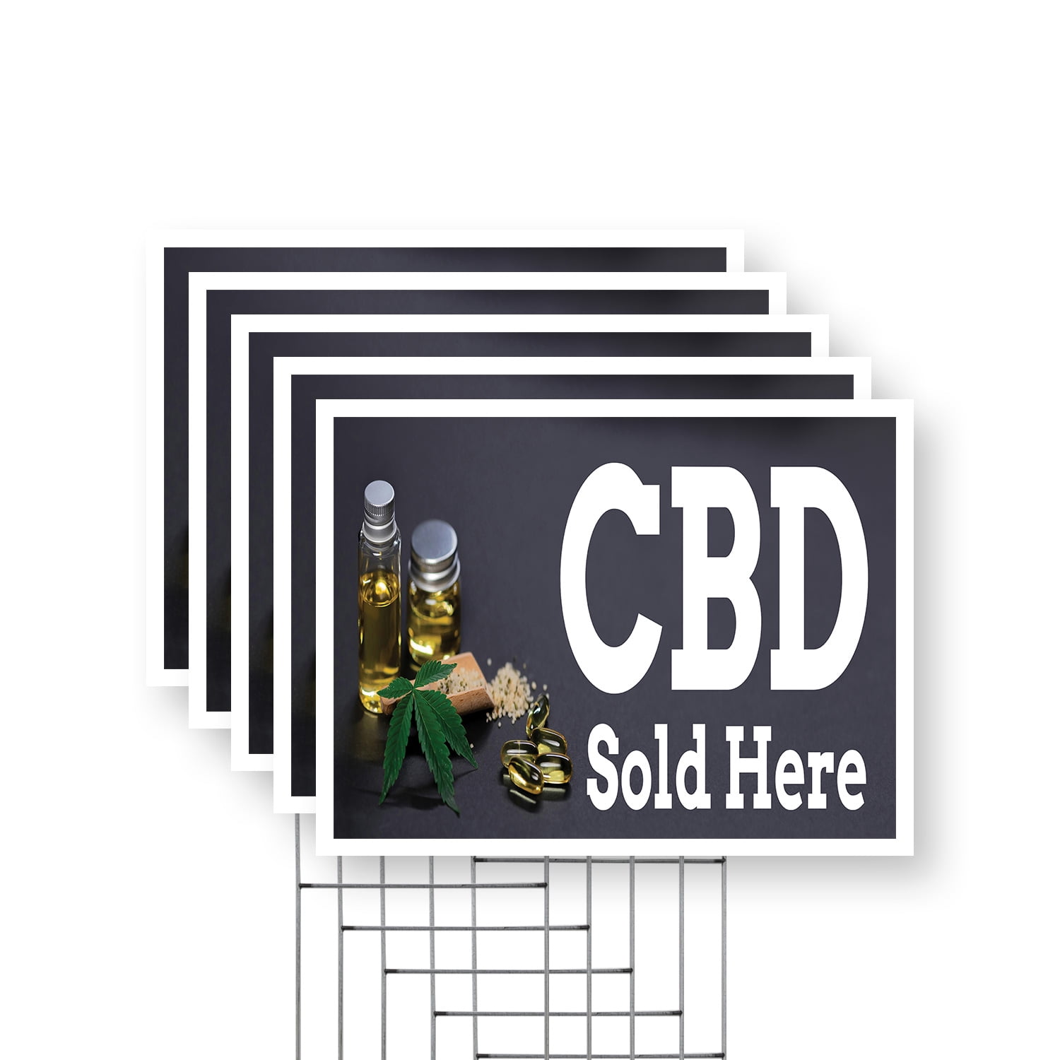 CBD Sold Here Yard Sign 5 Pack of 18 Inch x 24 Inch Single Sided ...