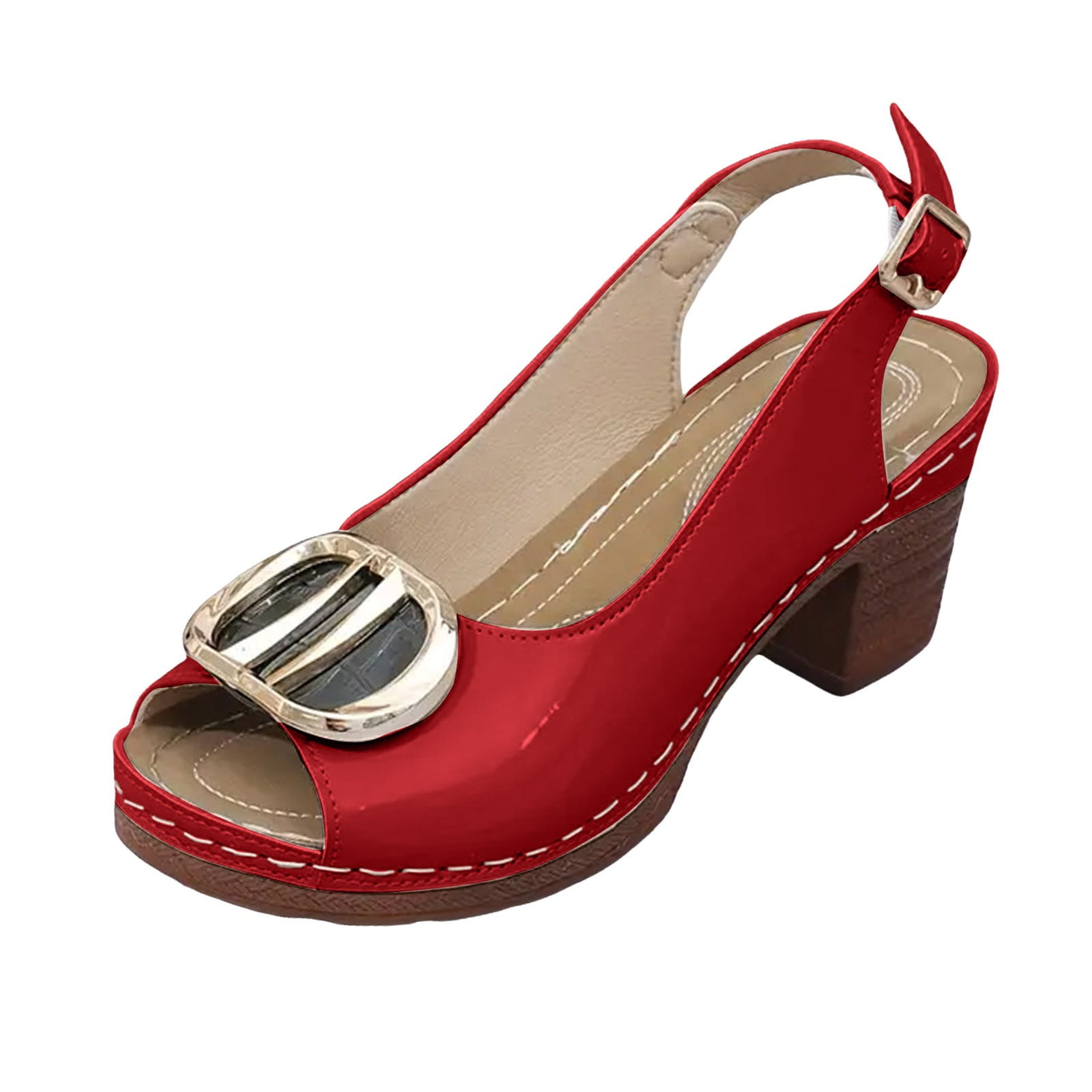 CBDElite Womens High Block Heels Flowers Sandals 2025 Summer Casual ...