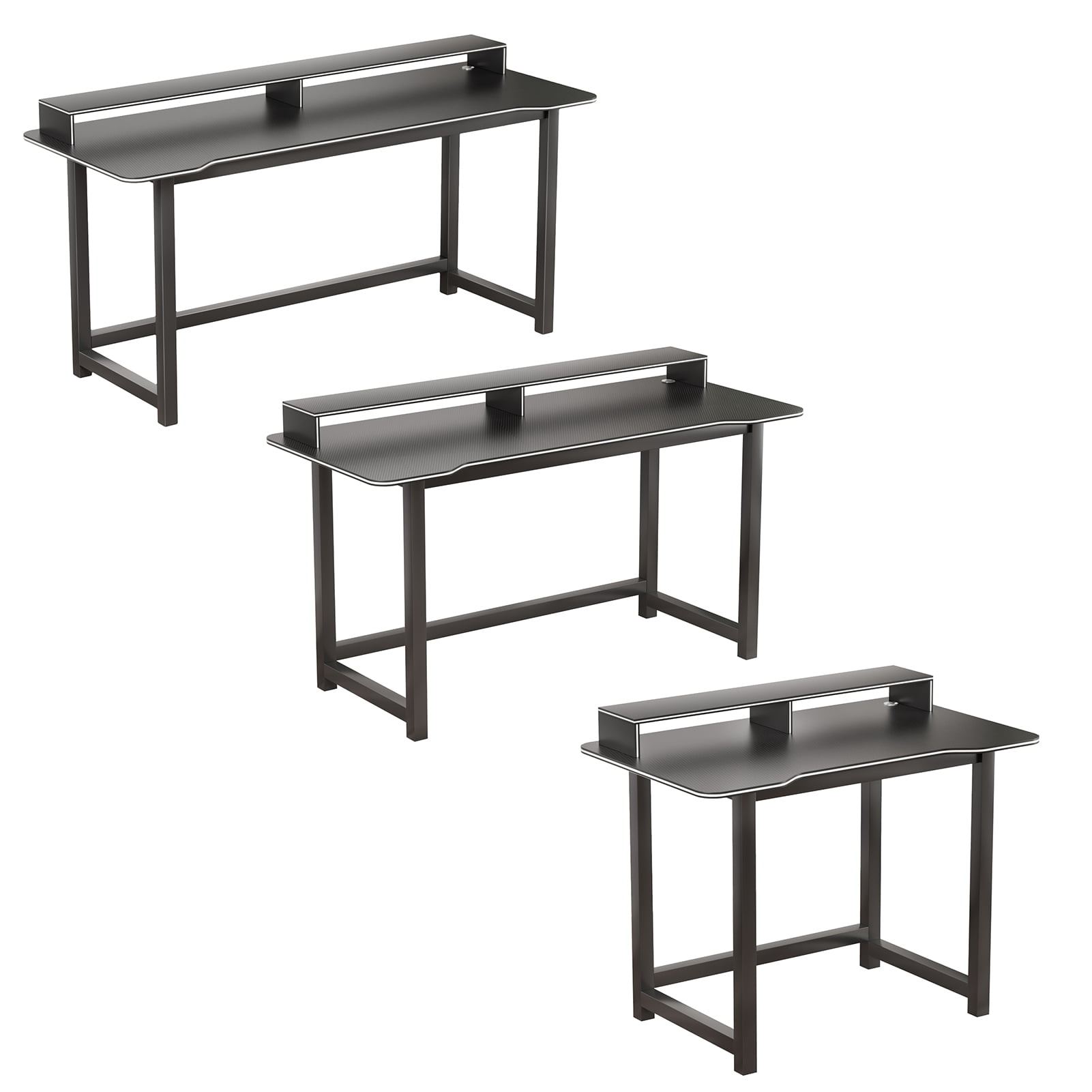 CBEHTWI Gaming Desk, Ergonomic Computer Game Table with Steel Legs ...