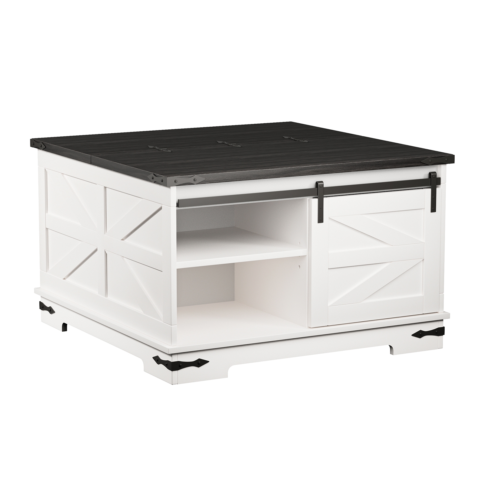 CBEHTWI Storage Coffee Table, Modern Farmhouse Coffee Table, Square ...