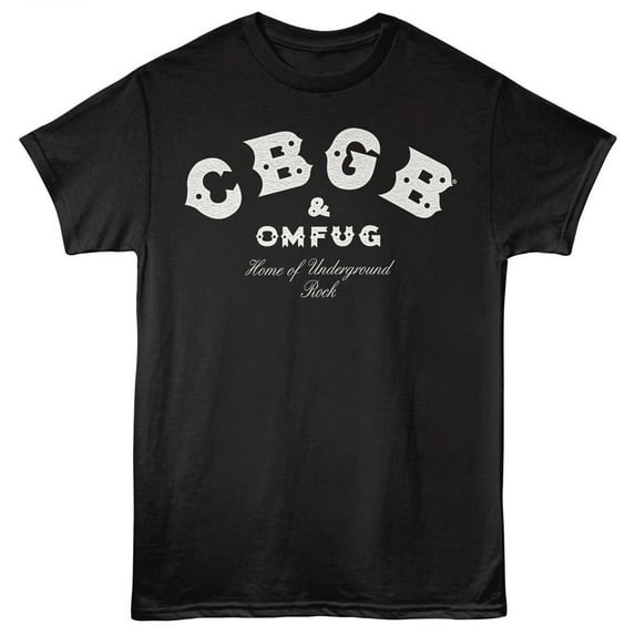 CBGB Mens T Shirt Punk Rock OMFUG LOGO Music Bowery Underground Black ...