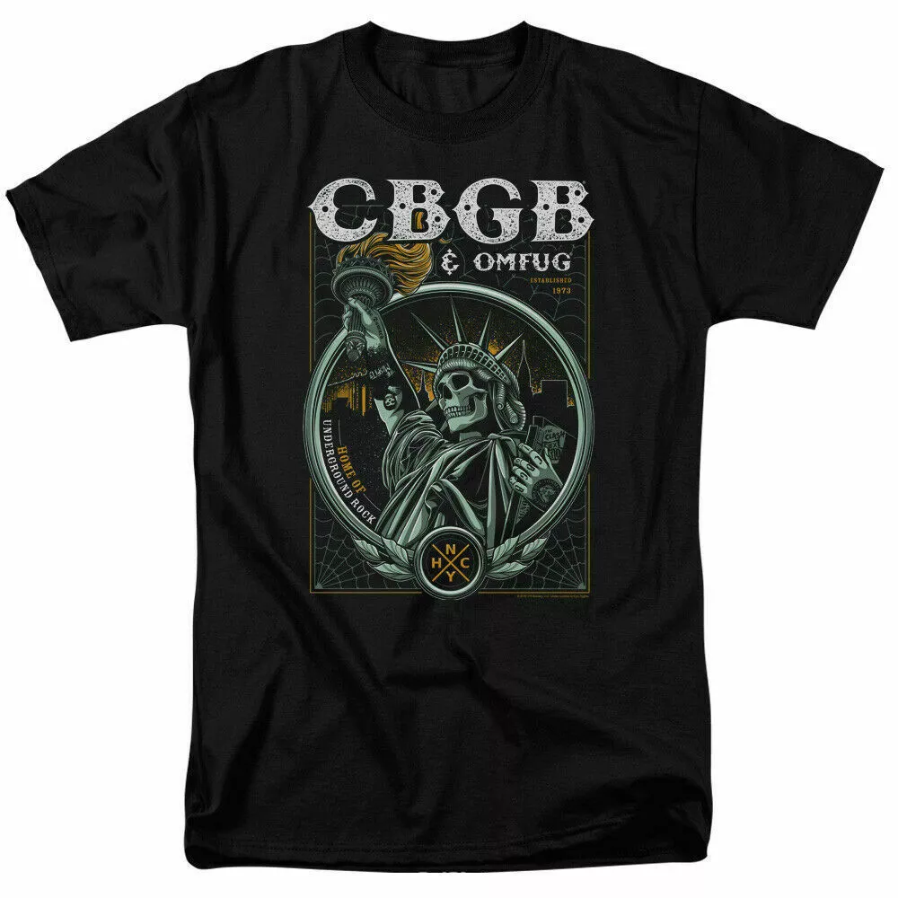 CBGB OMFUG Liberty Skull T Shirt Home Of Underground Rock Tee - Walmart.com