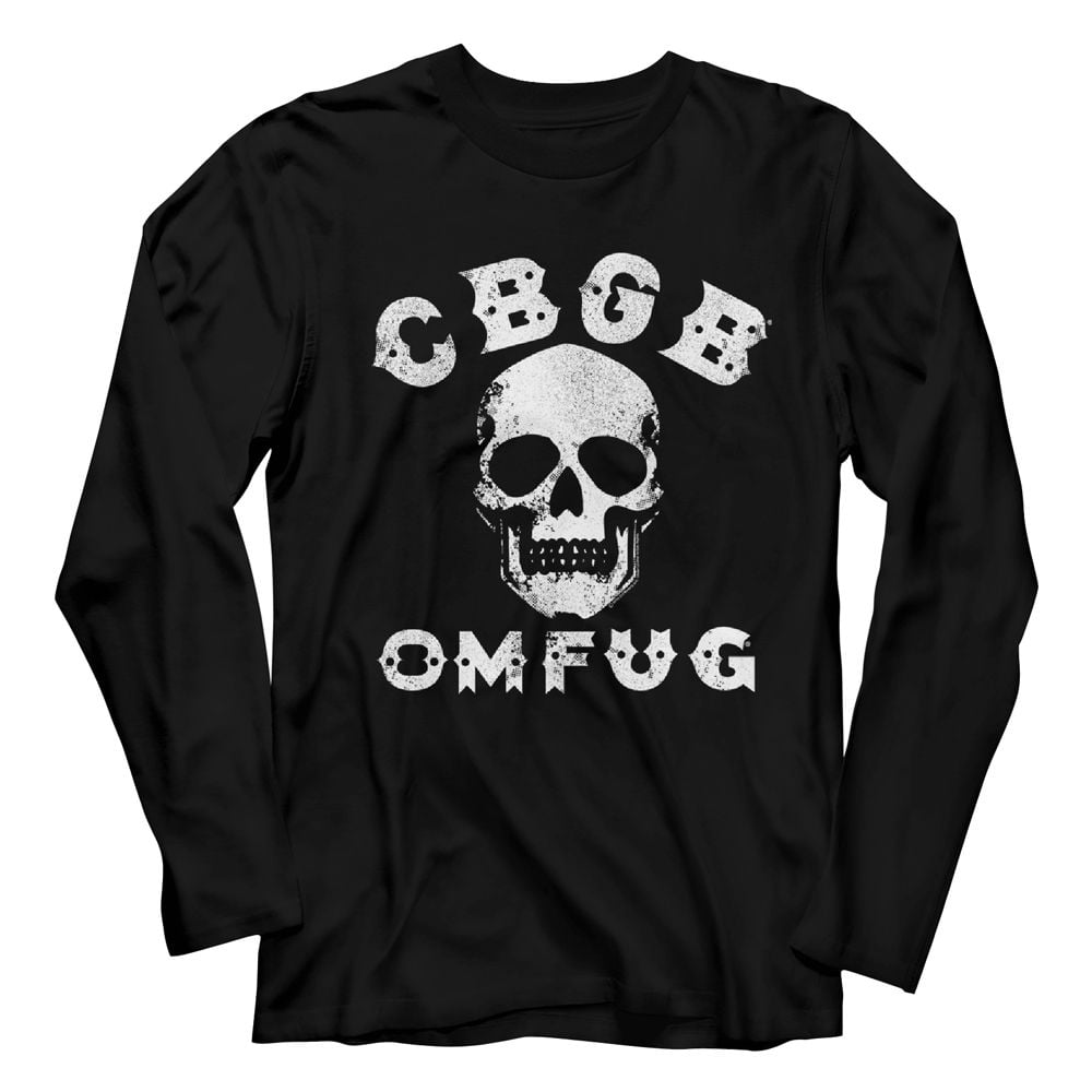 CBGB Skull Black Adult Long Sleeve T-Shirt - Walmart.com