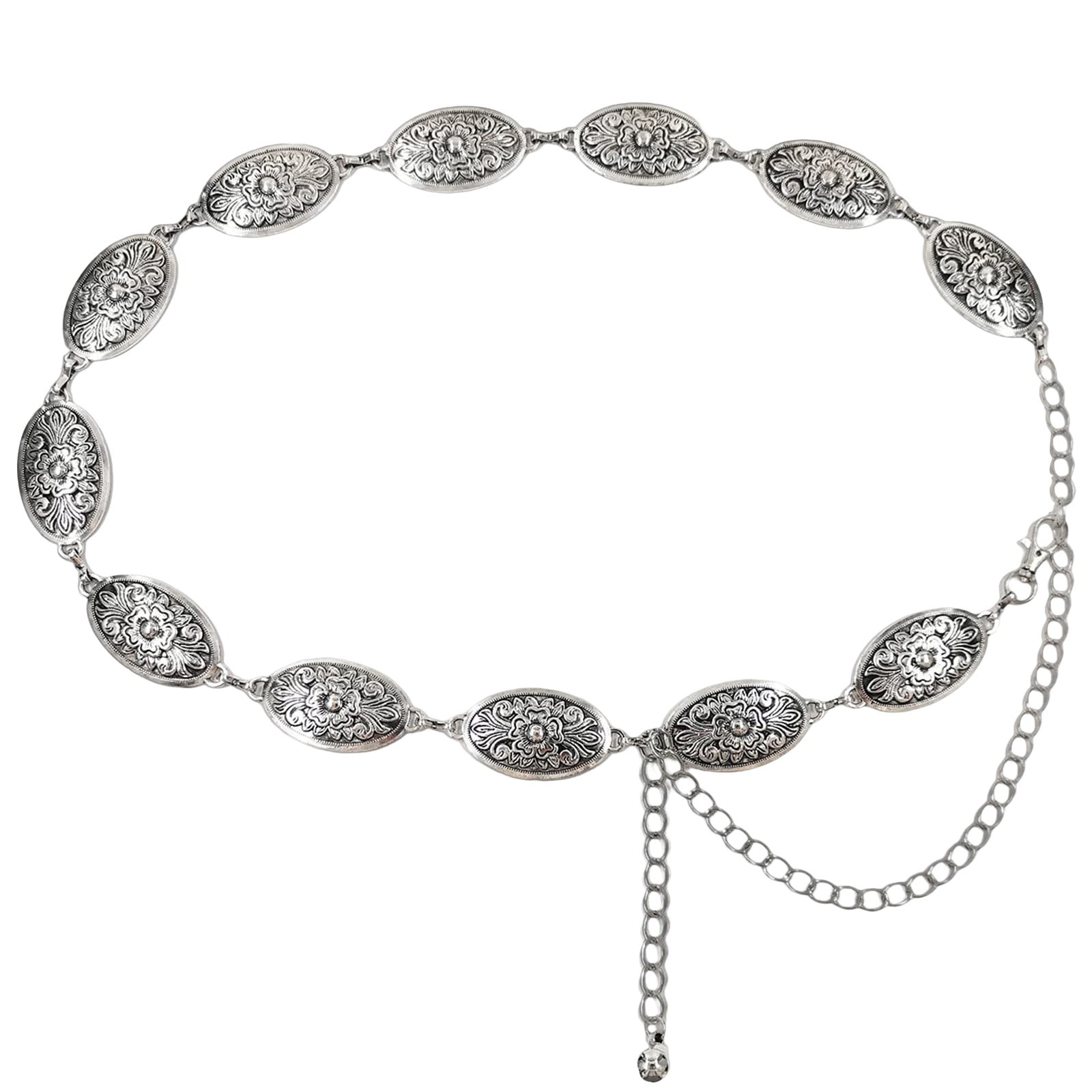 CBGELRT Chain Belts for Women Vintage Silver Waist Chain Belt for Pants ...