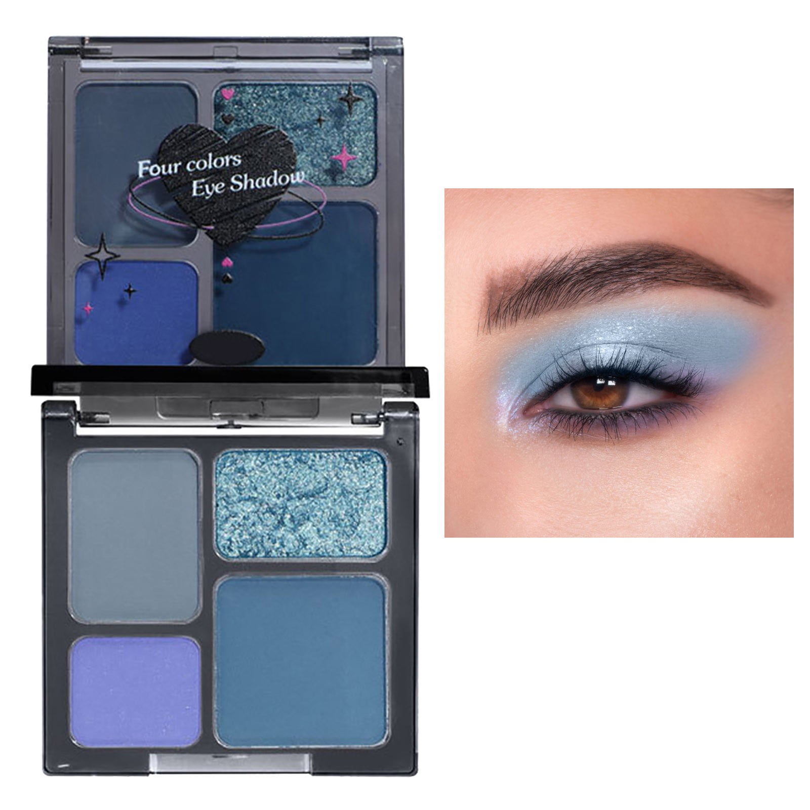 CBGELRT Eyeshadow Palette 4 Shade Glitter Pearlescent Eye Shadow Plate ...