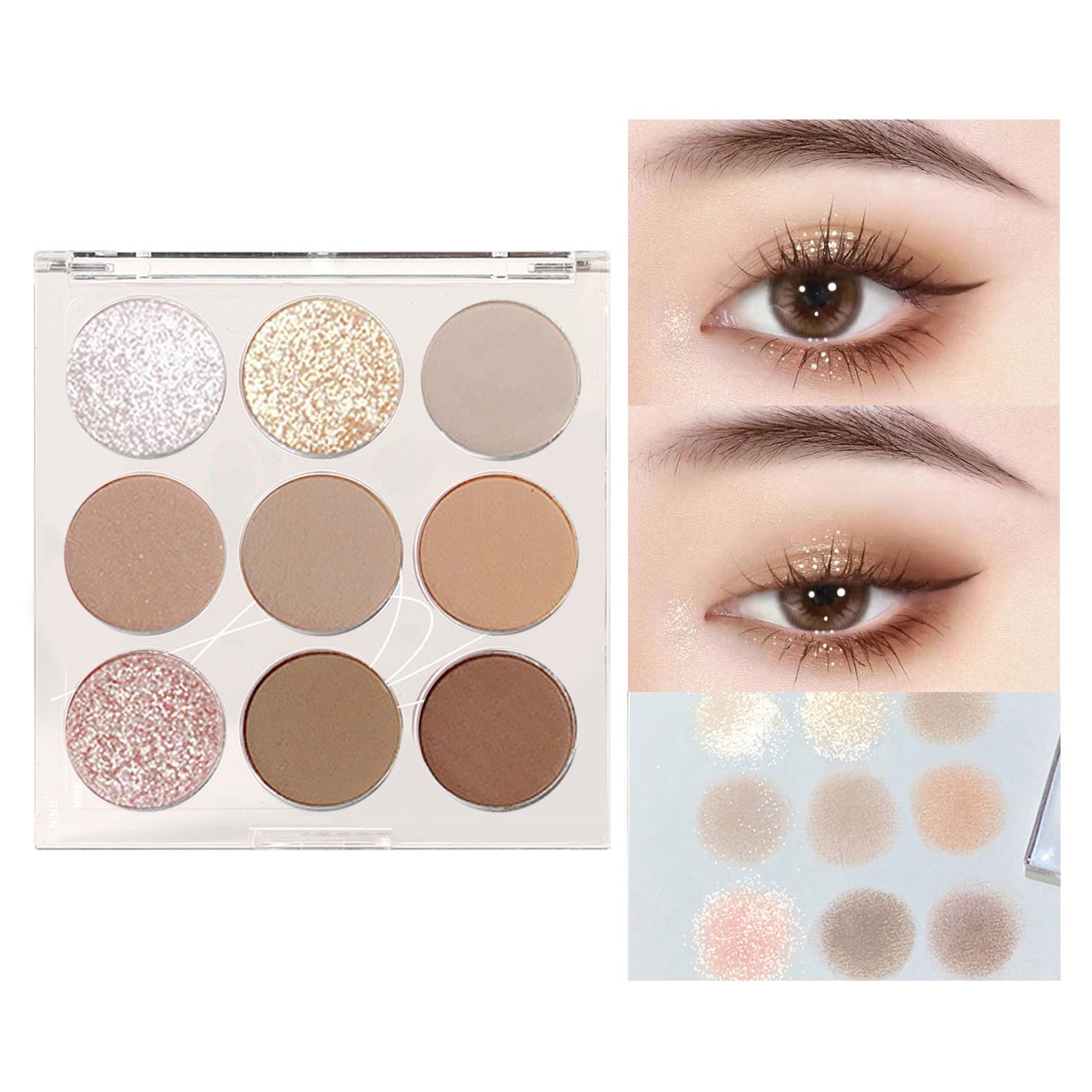 CBGELRT Eyeshadow Palette 9 Shade Pearlescent Glitter Eye Shadow Lying ...