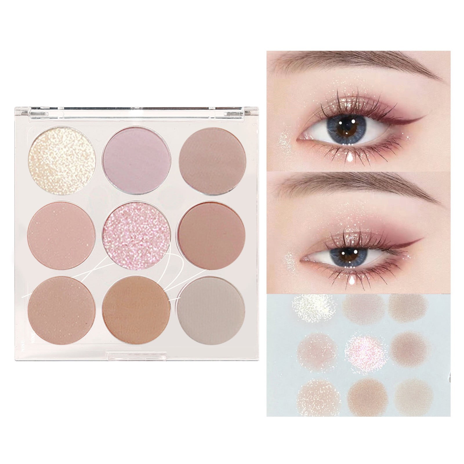 CBGELRT Eyeshadow Palette 9 Shade Pearlescent Glitter Eye Shadow Lying ...