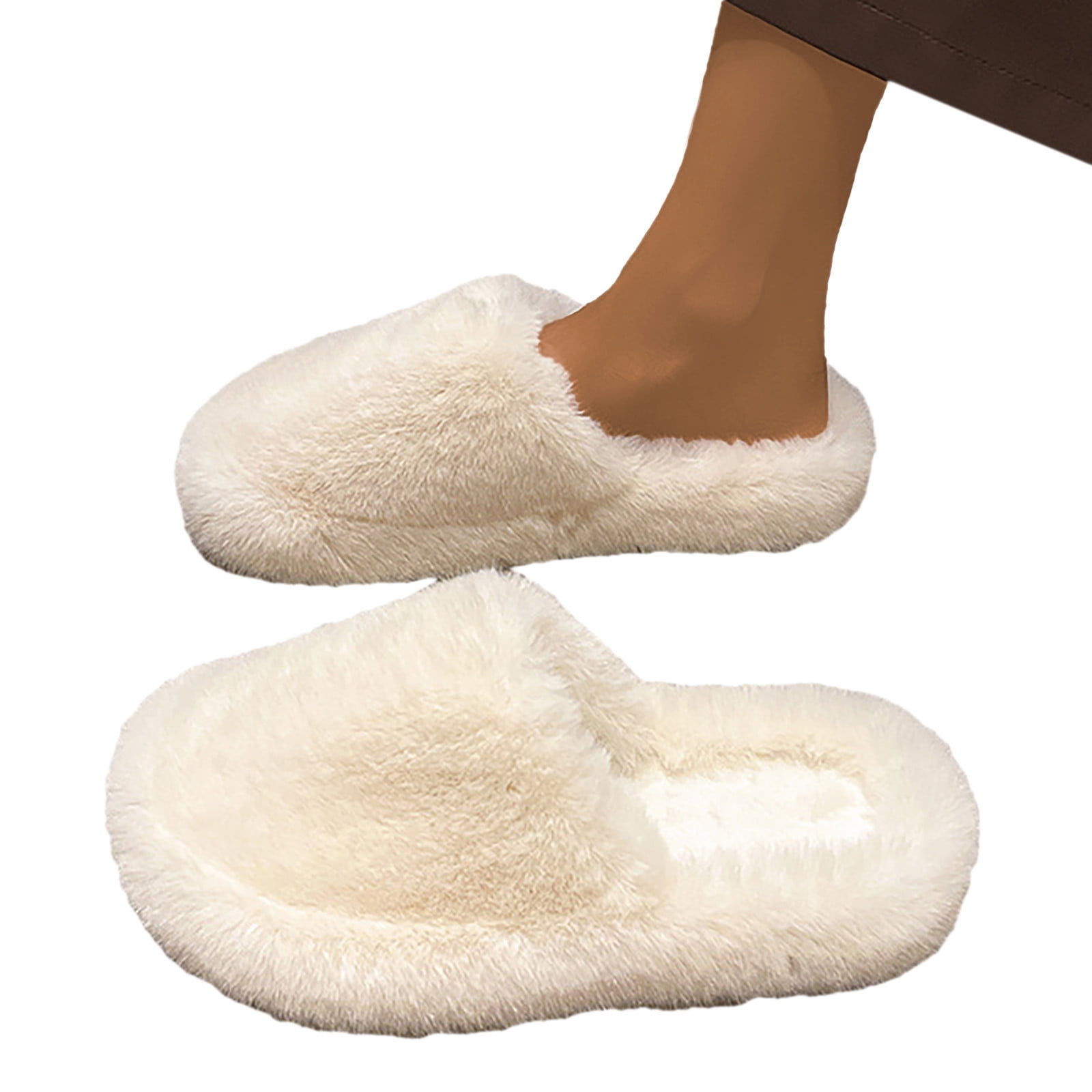 CBGELRT House Slippers for Women Indoor and Outdoor Velvet Fuzzy ...