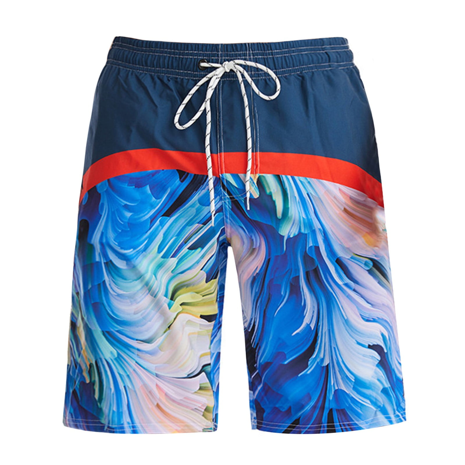 Cbgelrt Mens Swim Shorts Basic Quick Dry Board Shorts Mens Long Swim Trunks Below Knee Quick