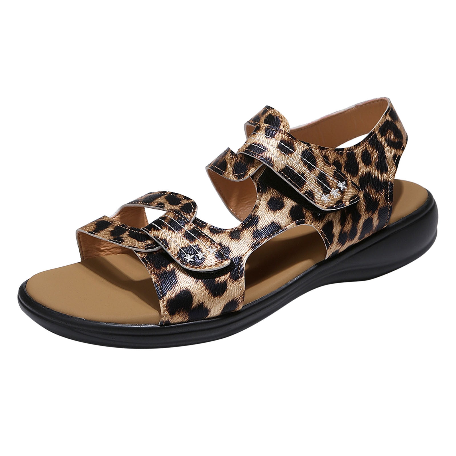 CBGELRT Sandles Taupe Sandals for Women Fashion Summer Leopard Print ...