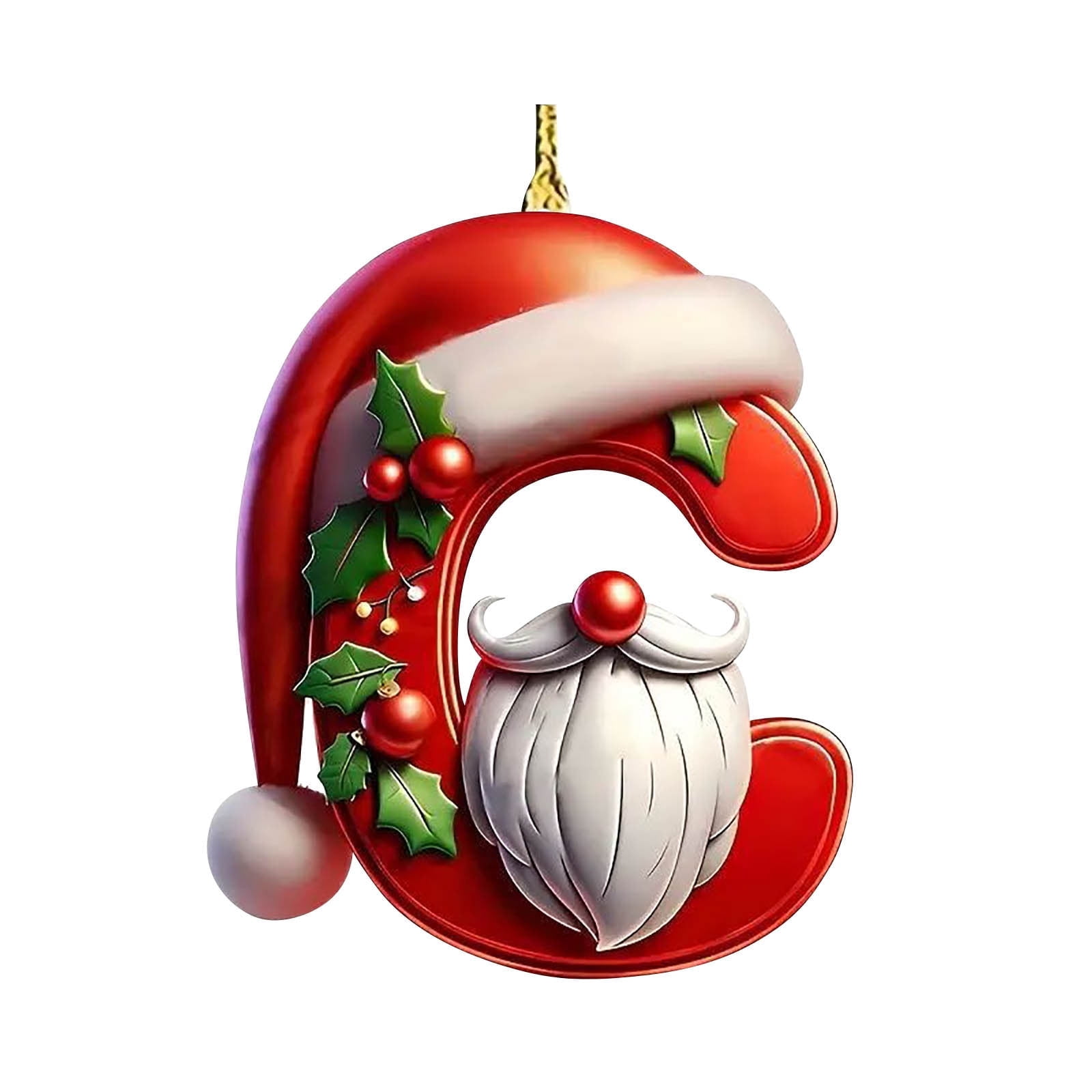 LQCrafK 26 Initial Letter Christmas Ornaments, Red Personalized ...