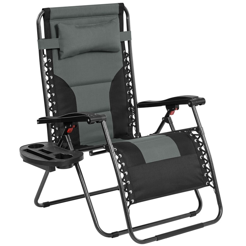 CBINGB 29in Padded Outdoor Zero Gravity Chair – Foldable Patio Lounge Ideal for Camping Trips ...