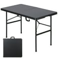 CBINGB 4 Ft Folding Table Plastic Camping Table Lightweight Sturdy ...