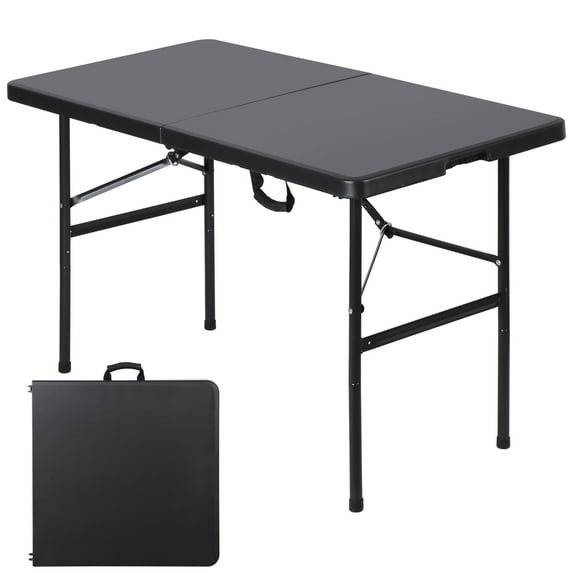 CBINGB 4 Ft Folding Table Plastic Camping Table Lightweight Sturdy ...