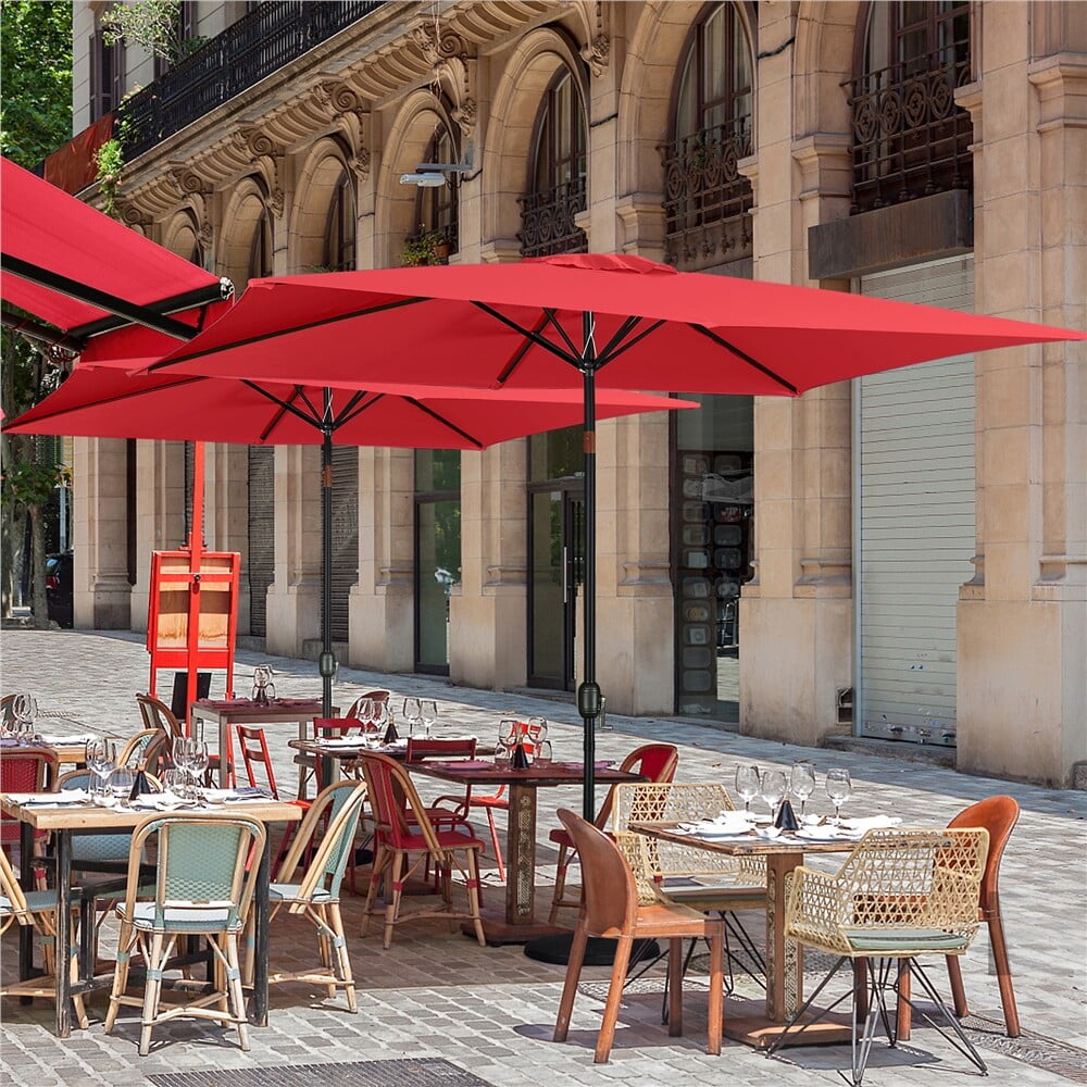 CBINGB 6.5x10FT Rectangular Outdoor Patio Umbrella Large Market ...
