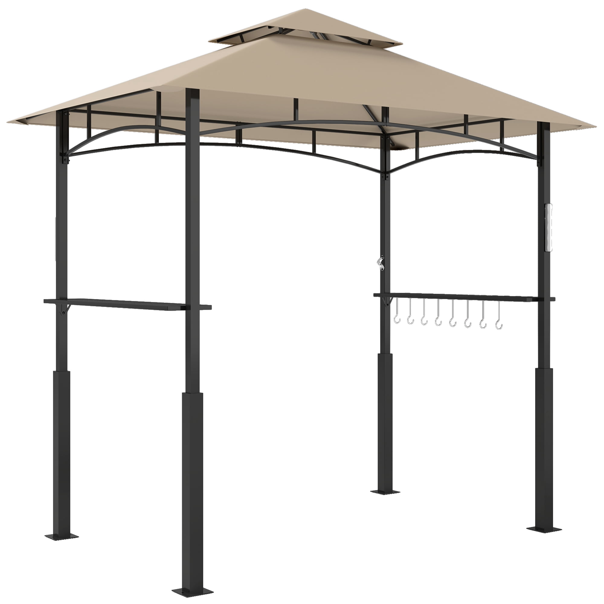 CBINGB 8' x 5' Grill Gazebo with Sturdy 2-Tier Structure Weather ...