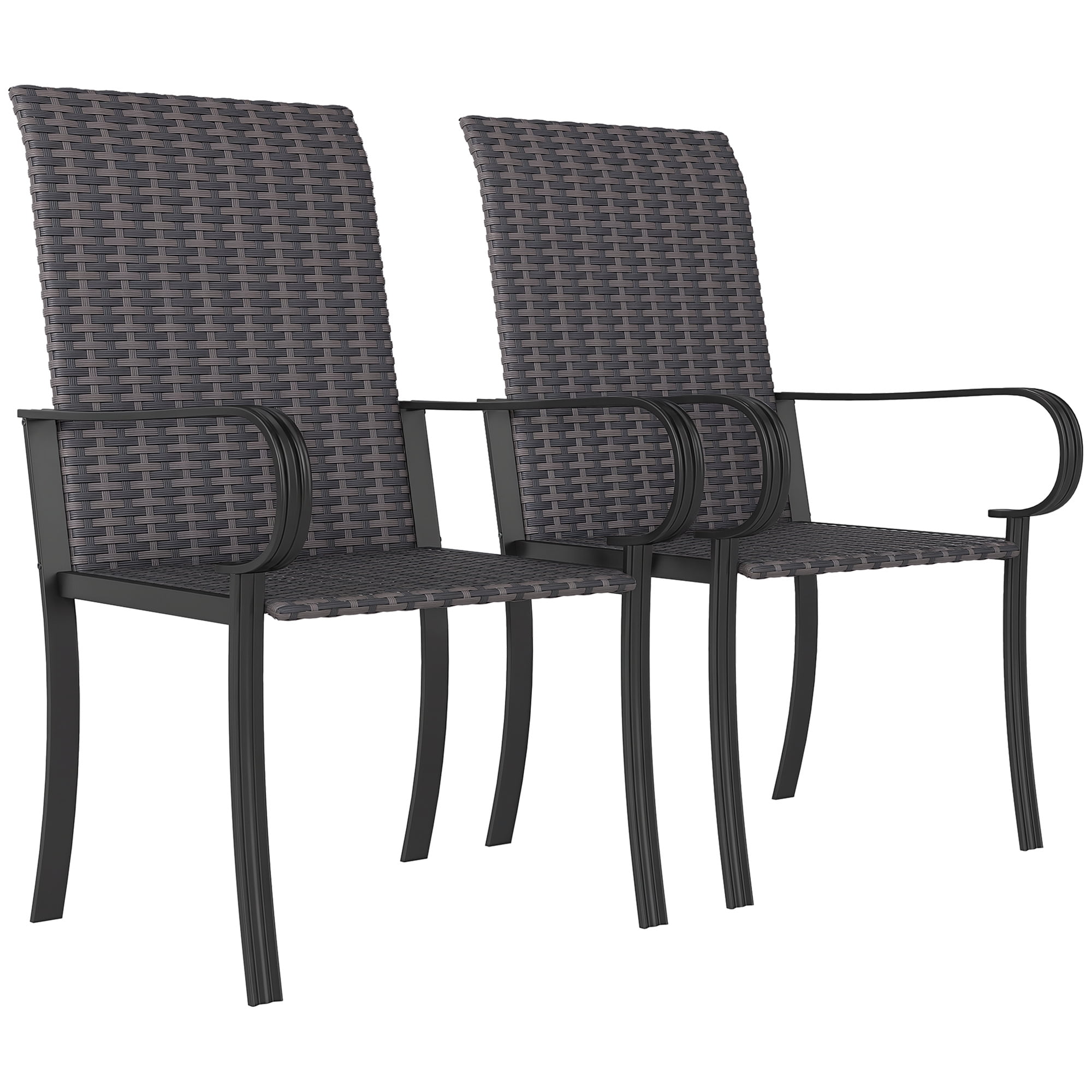 CBINGB Breathable Outdoor Wicker Dining Chairs with Comfortable ...