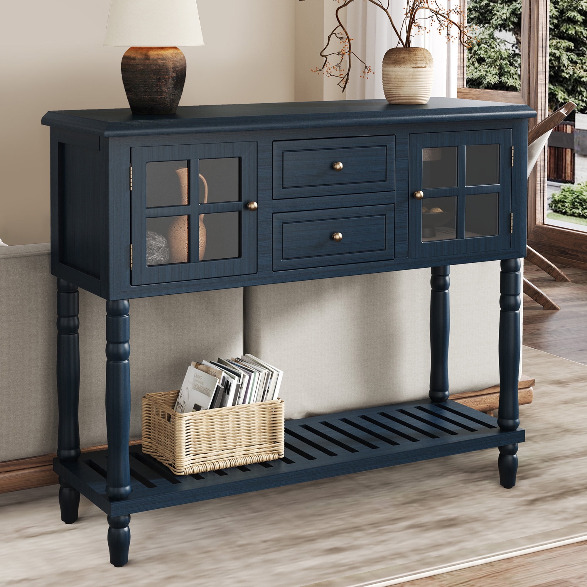 CBJCBJ 41.7"Mid-Century Minimal Assembly Console Table, Entryway Table ...