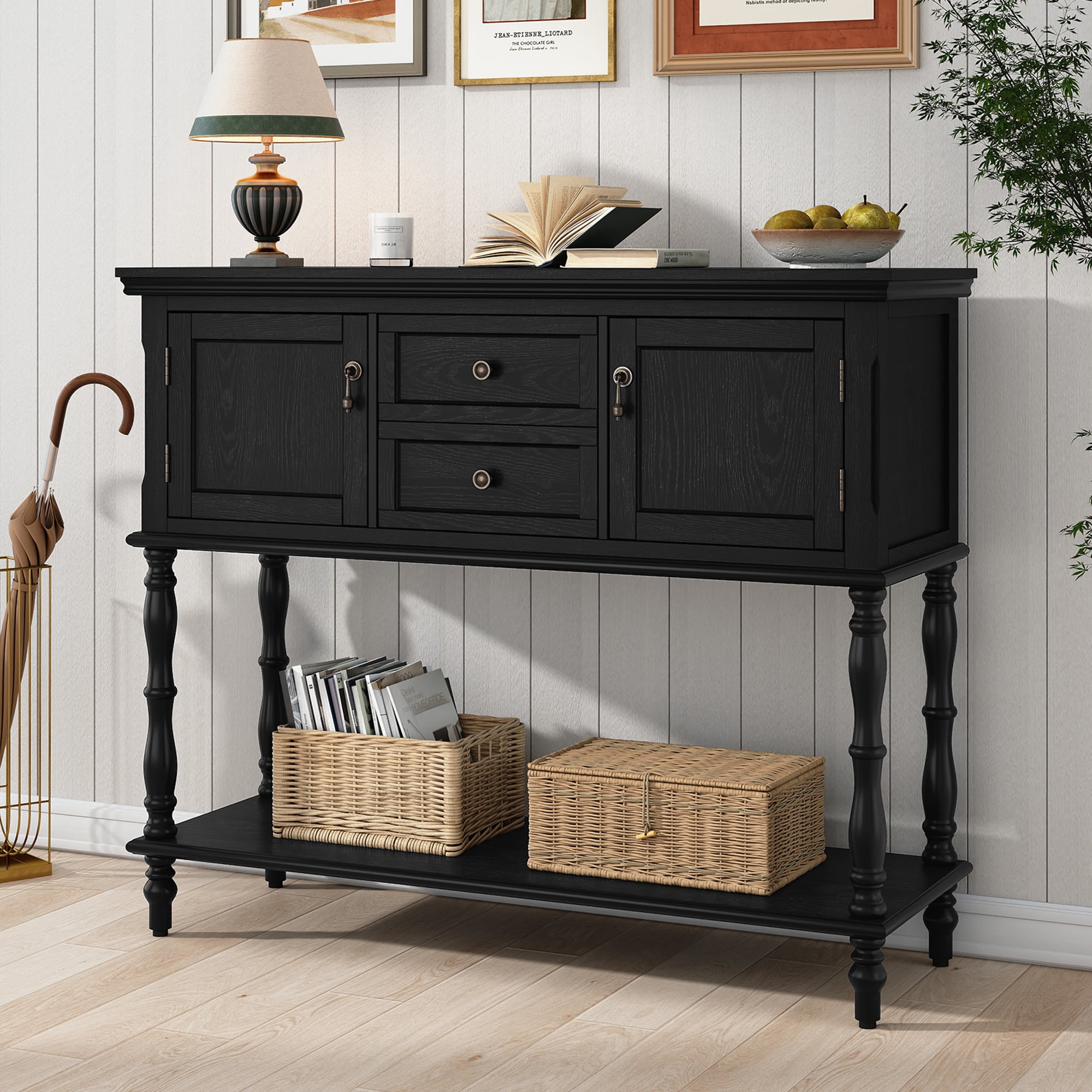 CBJCBJ 42" Farmhouse Console Table , 2 Drawer Narrow Long Entryway ...