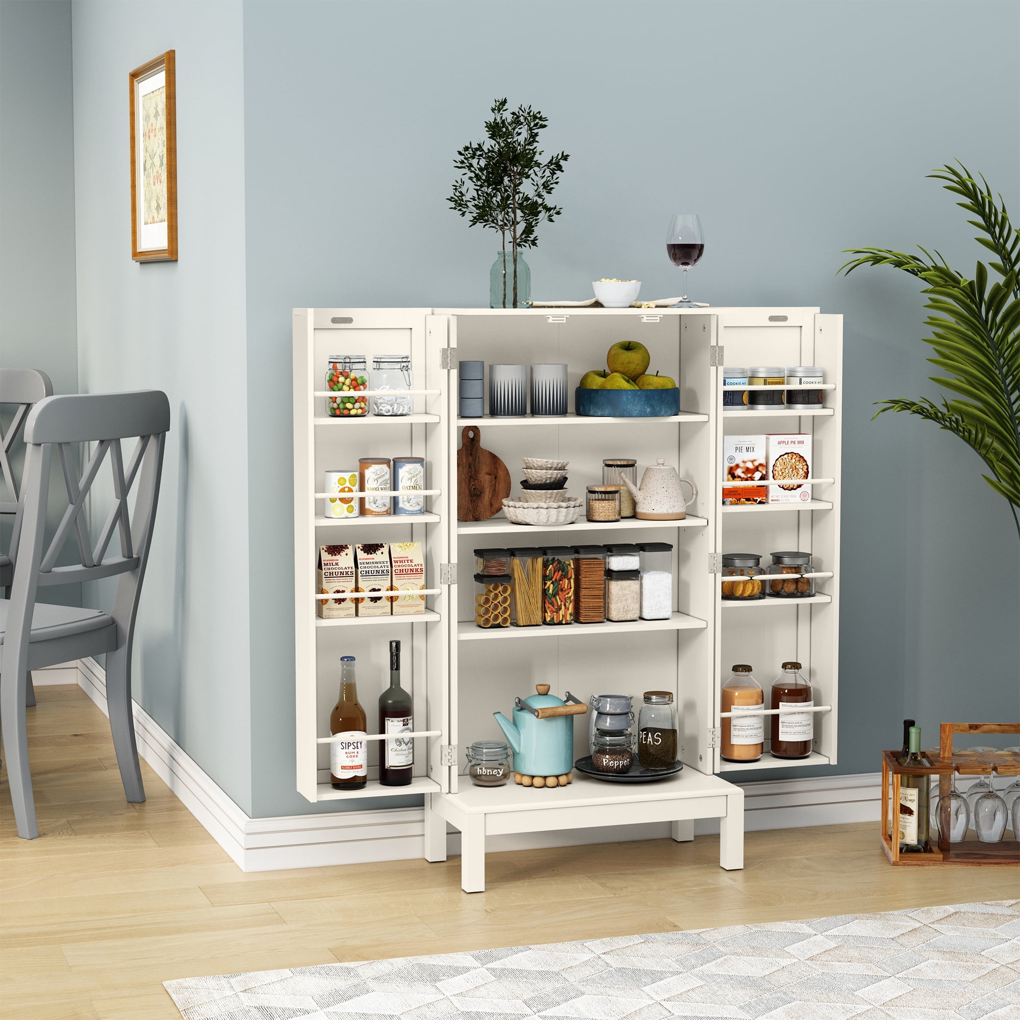 CBJCBJ 45"H Modern Kitchen Pantry Cabinet with 2-Door Adjustable ...