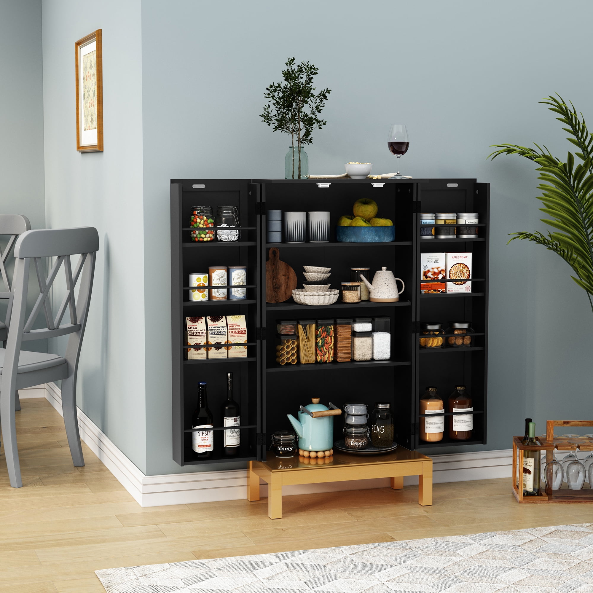 CBJCBJ 45"H Modern Kitchen Pantry Cabinet with 2-Door Adjustable ...