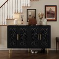 CBJCBJ 48″ Retro Storage Cabinet with 4 Doors, Hollow Carved Buffet ...