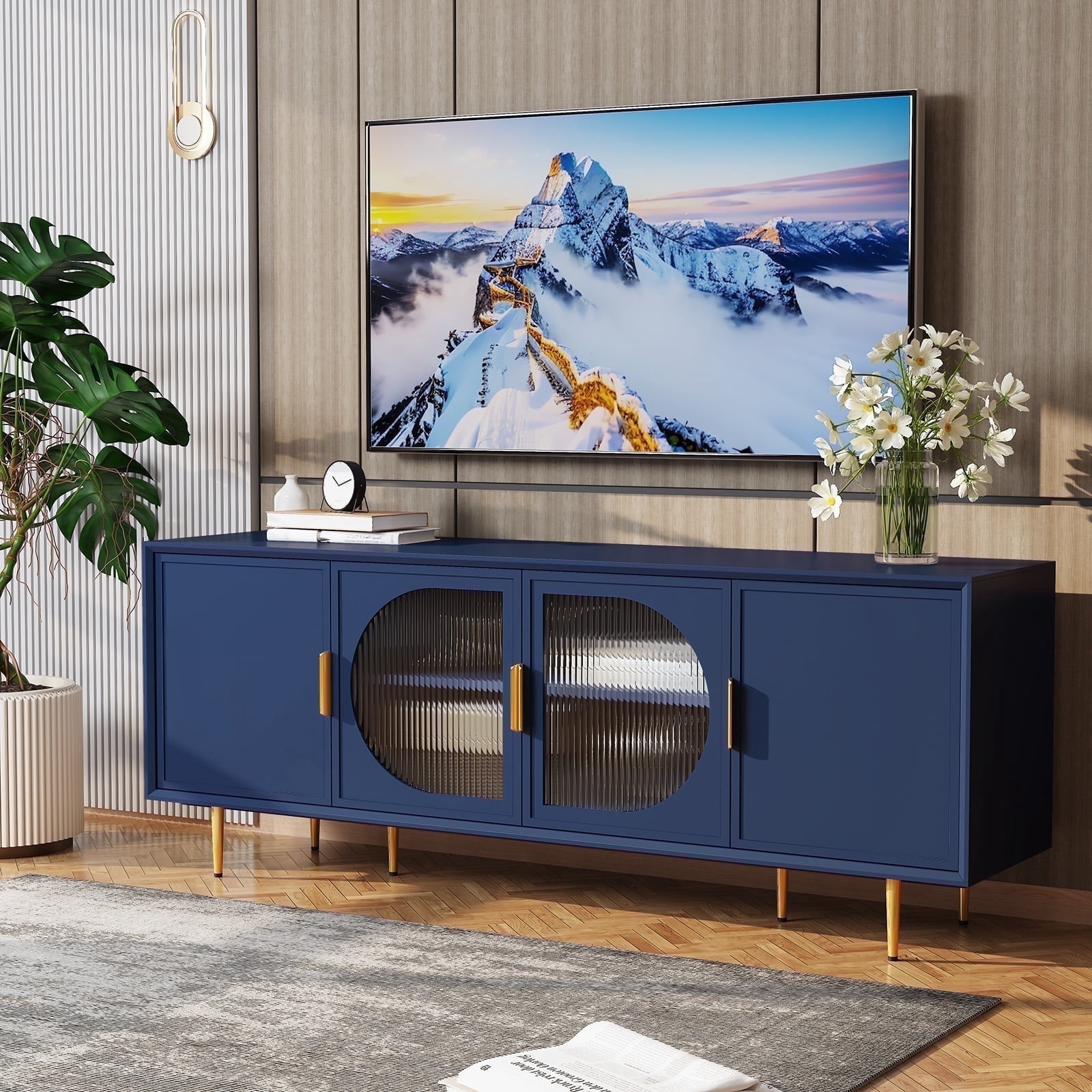 CBJCBJ 66" TV up to 75" Stand for Living Room, Entertainment Center ...