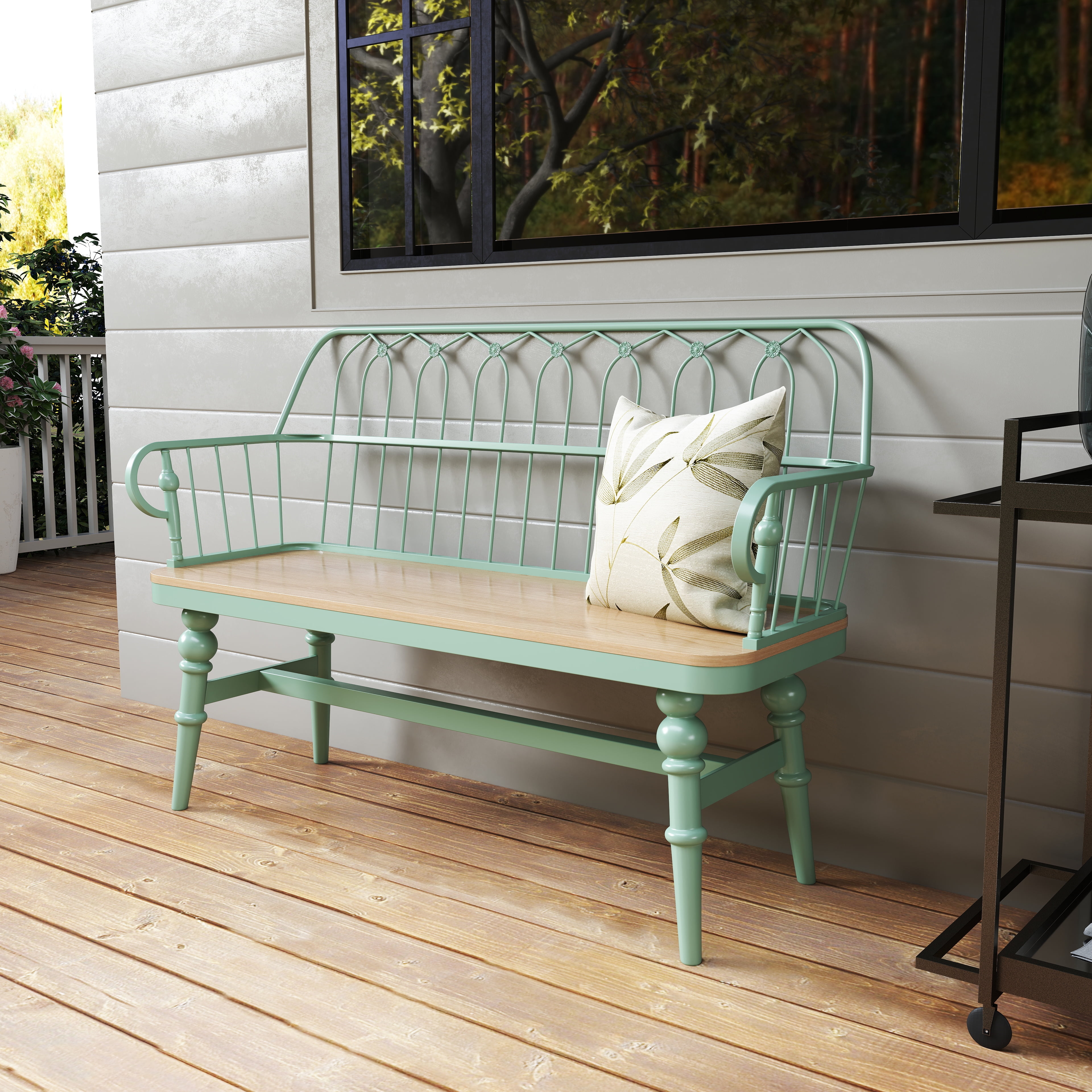 CBJCBJ Farmhouse Entryway Bench, Spindle Back Wooden Dining Benches for ...