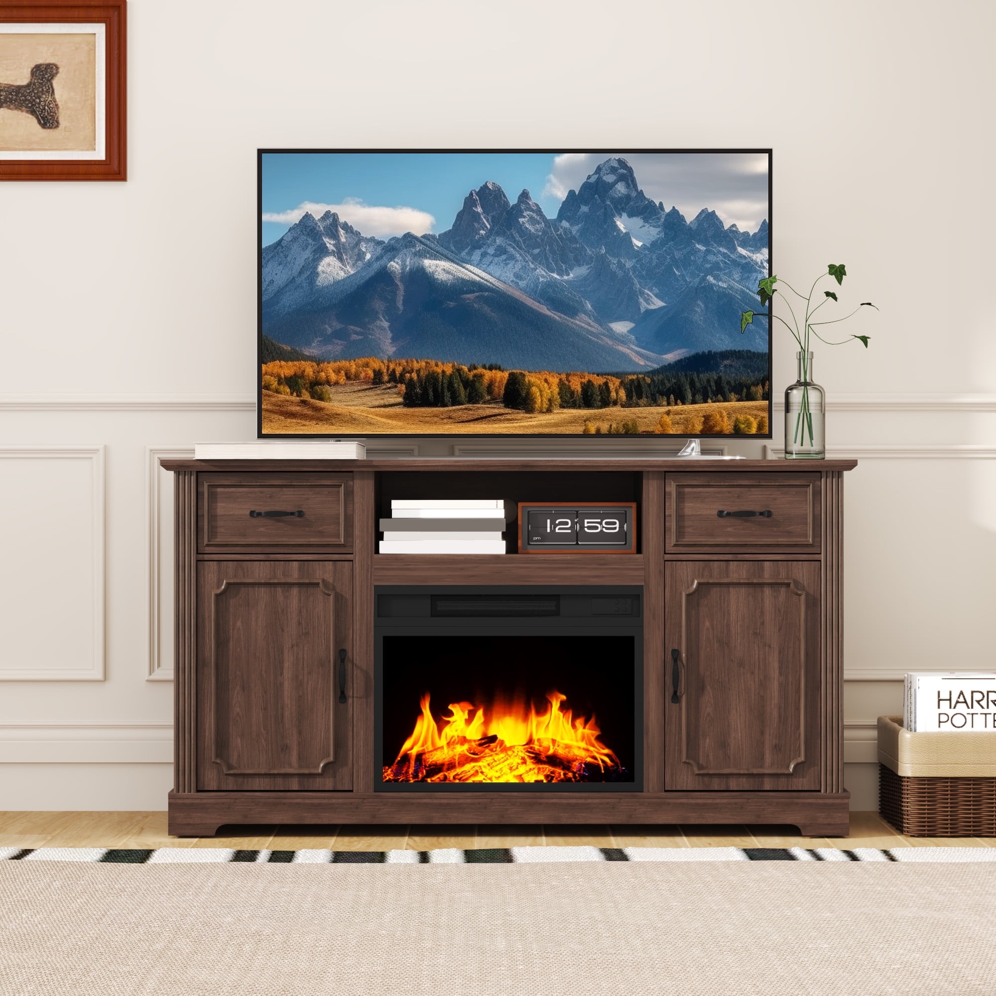 CBJCBJ Medieval TV Stand for TVs up to 65'', Entertainment Center with ...