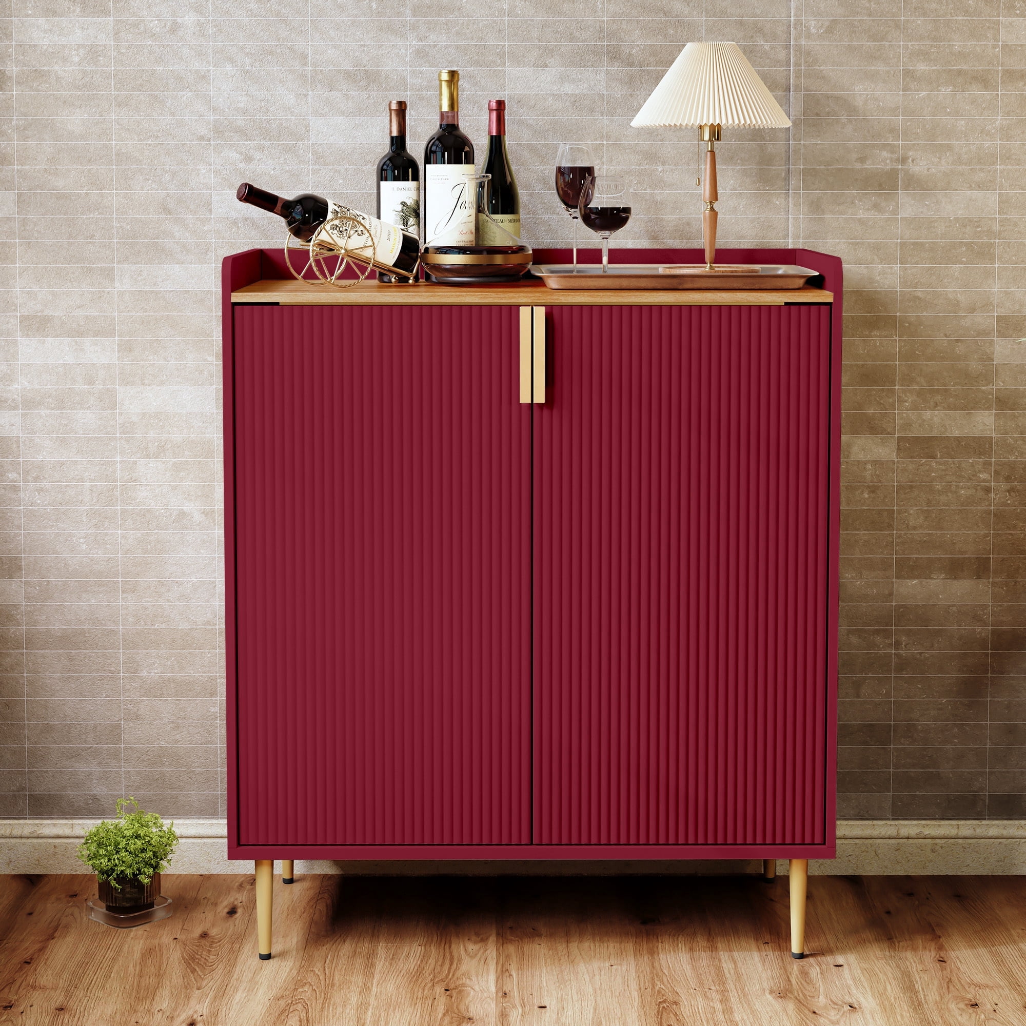 CBJCBJ Modern Wine Cabinet, Home Bar Cabinet with Storage Drawers and ...