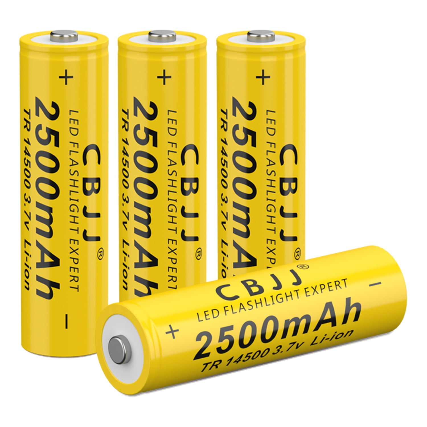 CBJJ 4-Pack 14500 3.7V 2500mAh Li-Ion Rechargeable Batteries - Walmart.com
