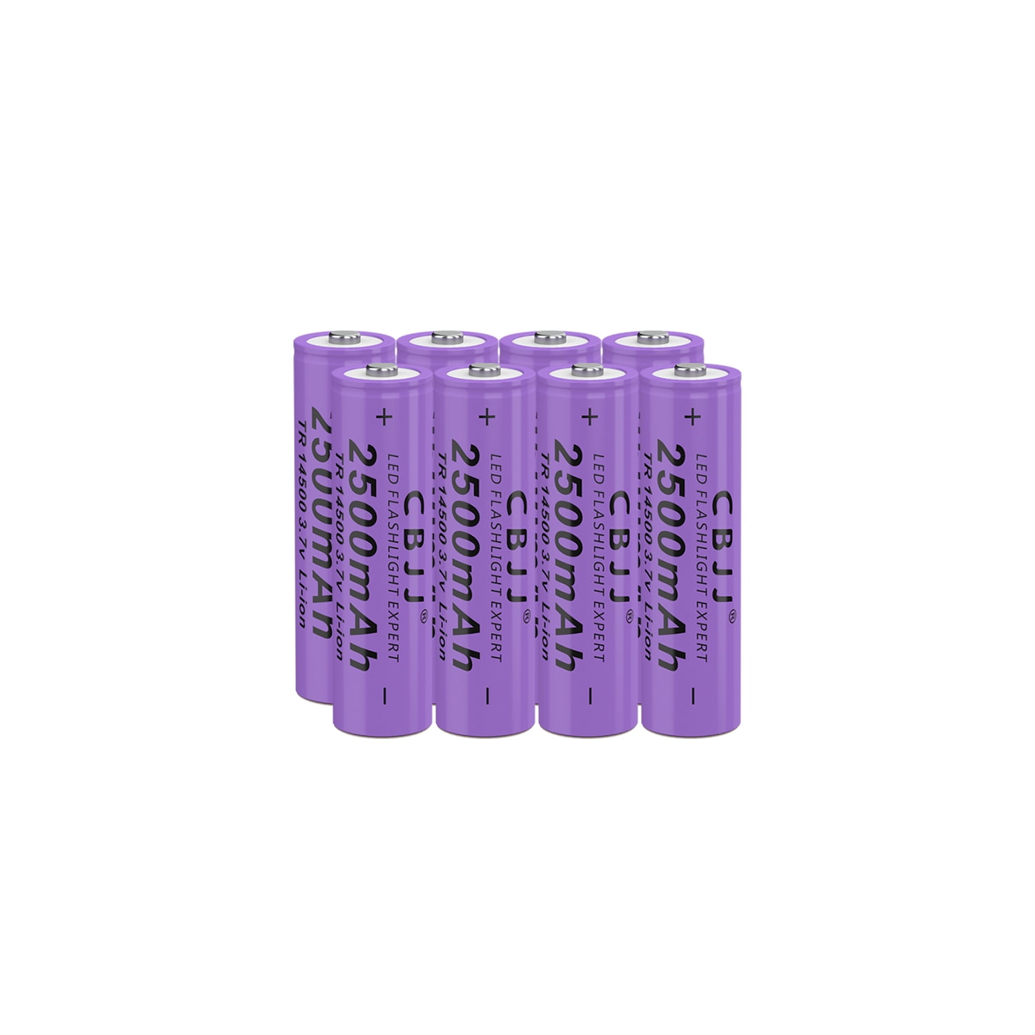 CBJJ 8PC 14500 Battery 3.7 Volts Li-ion Rechargeable Battery 2500mAh ...