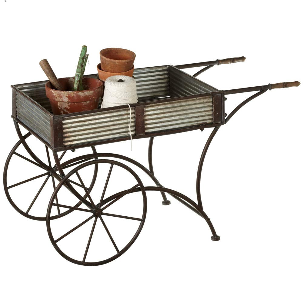 Diva At Home 37" Brown and Silver Distressed Galvanized Iron ...