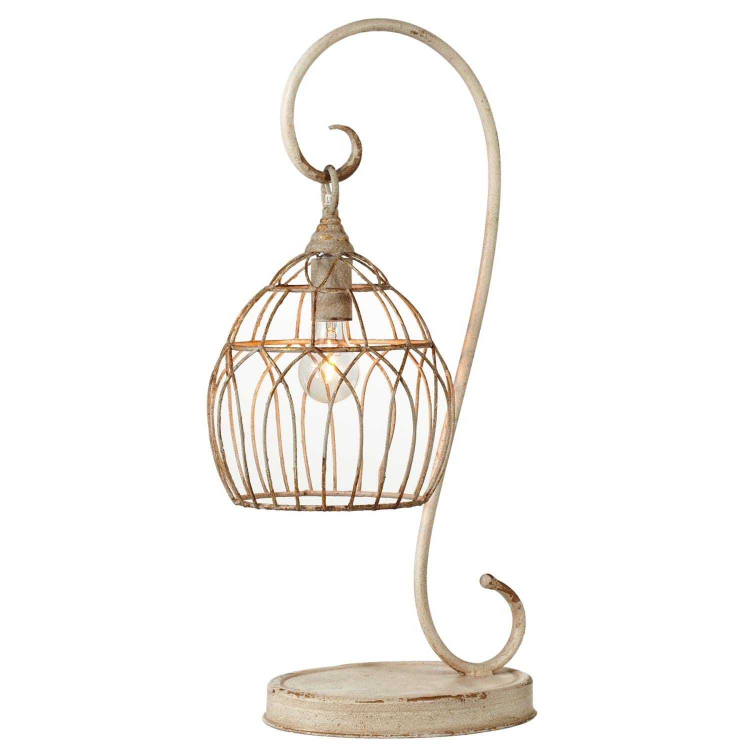 CBK Metal Distressed Ivory Scroll Table Lamp 163225 - Walmart.com