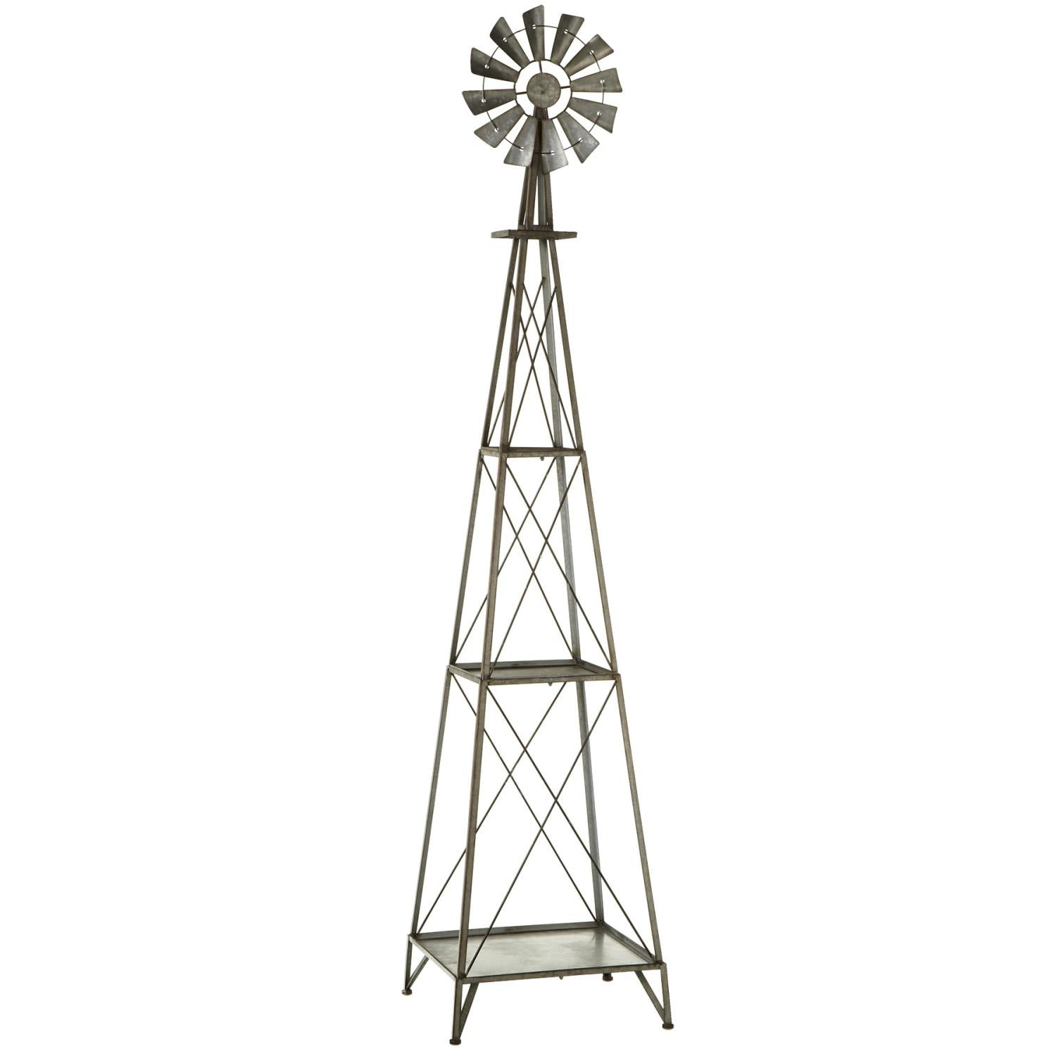 CBK Metal Galvanized Windmill Shelf 153578 - Walmart.com