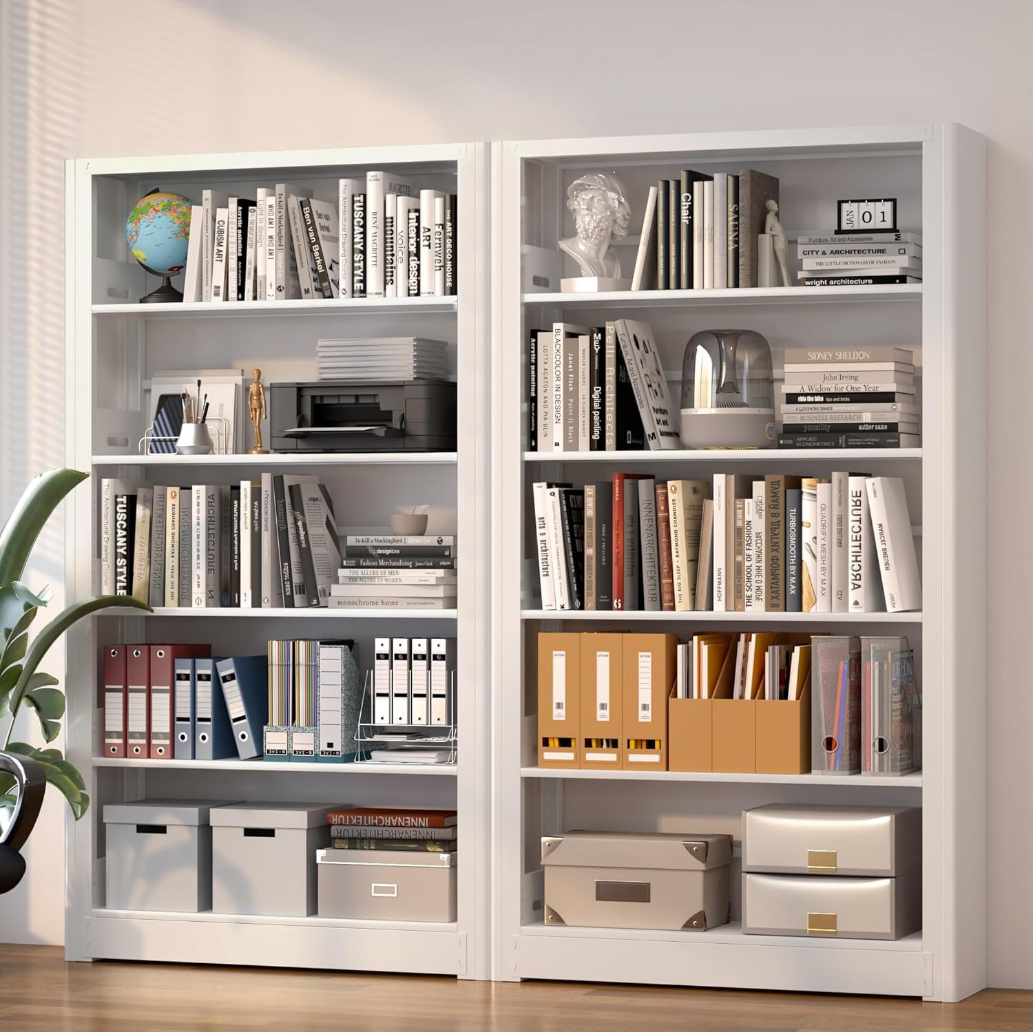 CBNTKI 5 Tier Large Bookshelf, 69'' Tall Bookcase with Adjustable ...