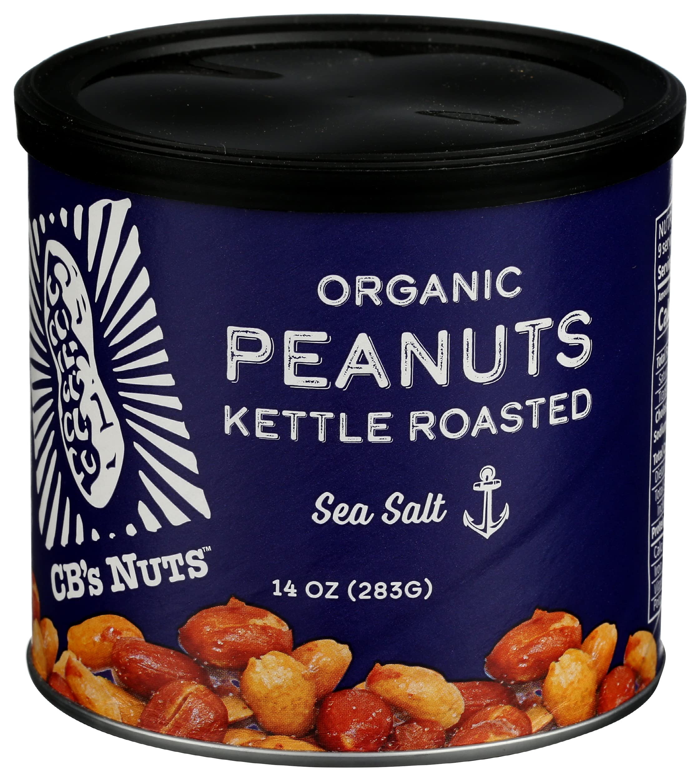 CBS NUTS Organic Kettle TSF6 Roasted Sea Salt Peanuts, 14 OZ - Walmart.com