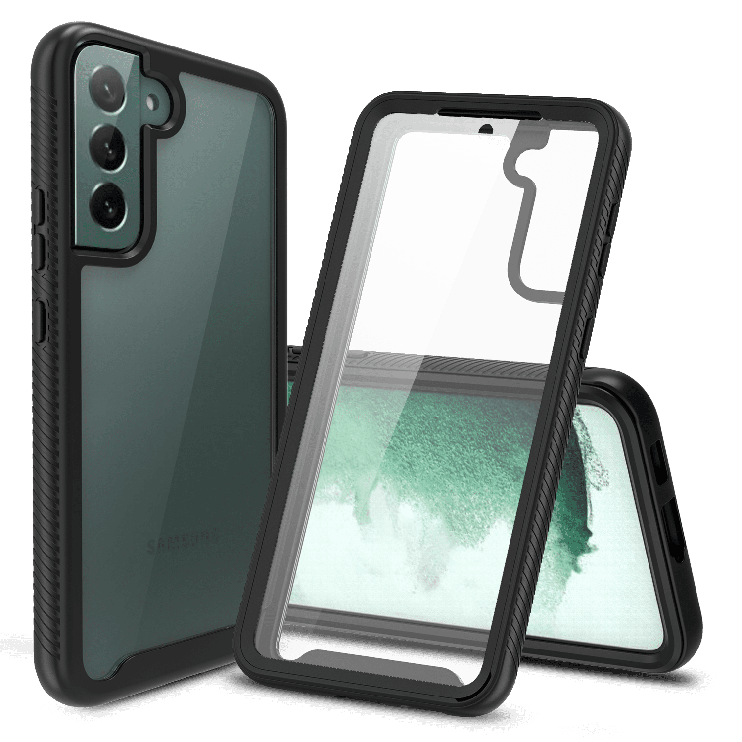 CBUS Heavy-Duty Case with Built-in Screen Protector for Samsung Galaxy S22 –– Full Body (Black ...