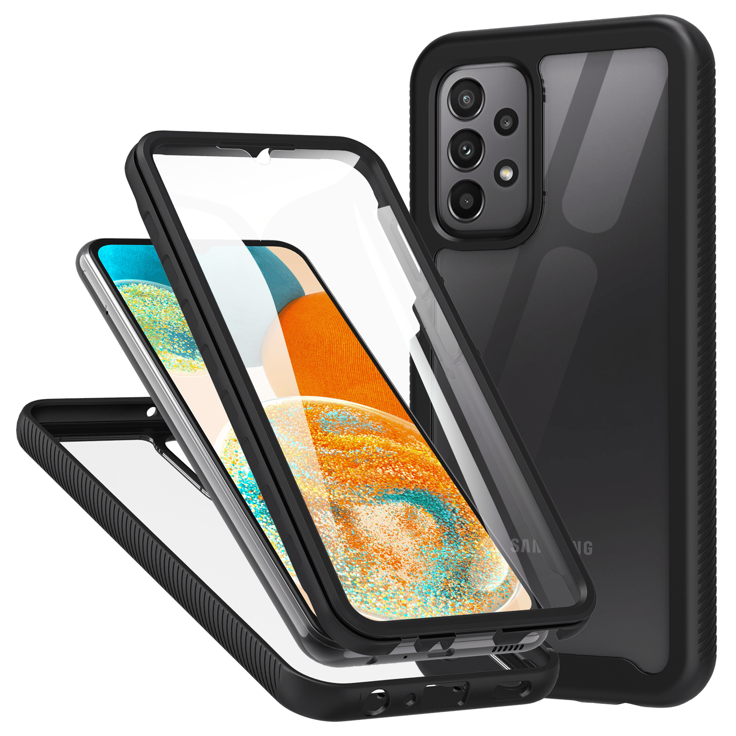 CBUS Full Body Case for Galaxy A23 5G with Screen Protector, Impact Resistance (Black) - Walmart.com