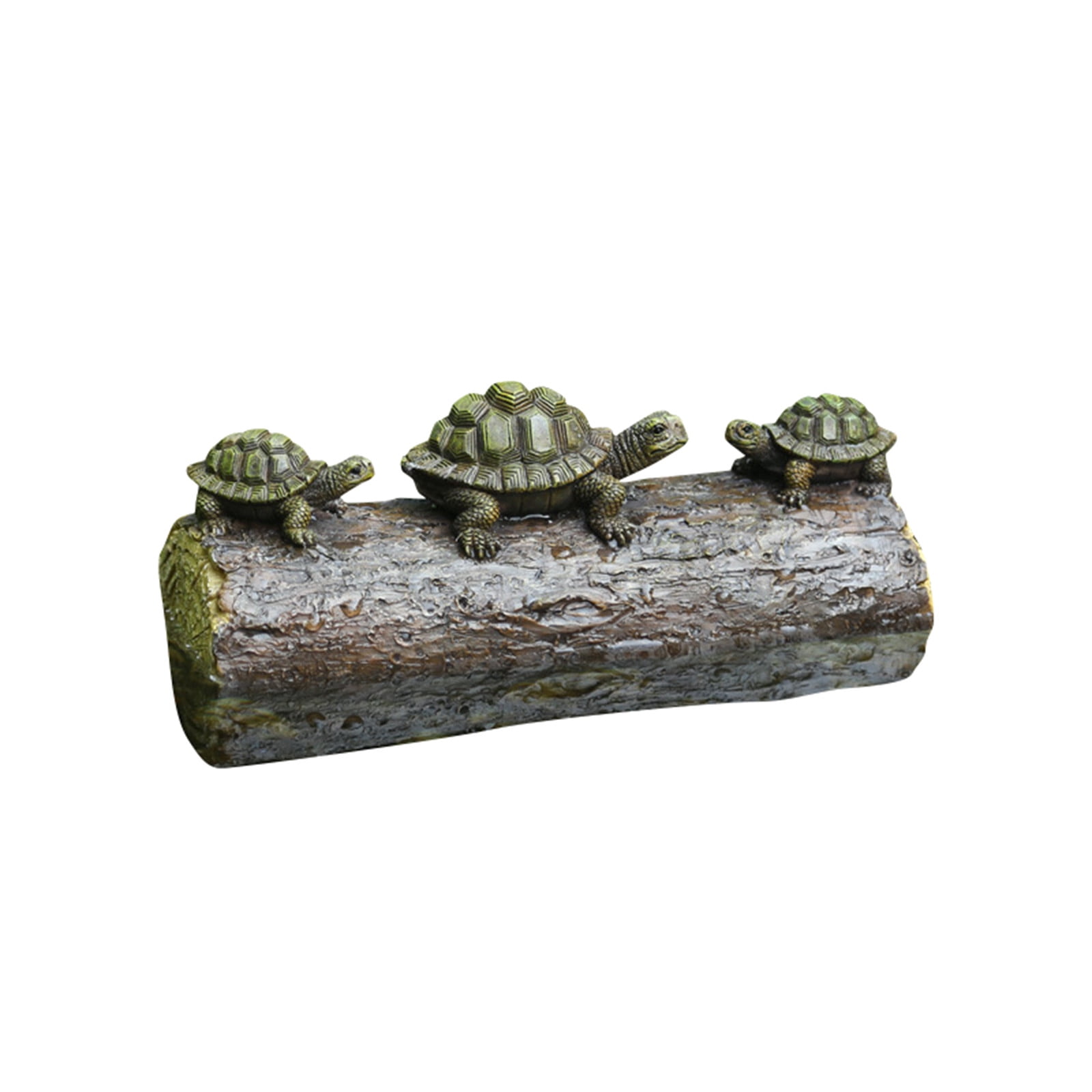 CBXZ Charming Turtle Family on Log Garden Statue Hand-Painted Resin ...