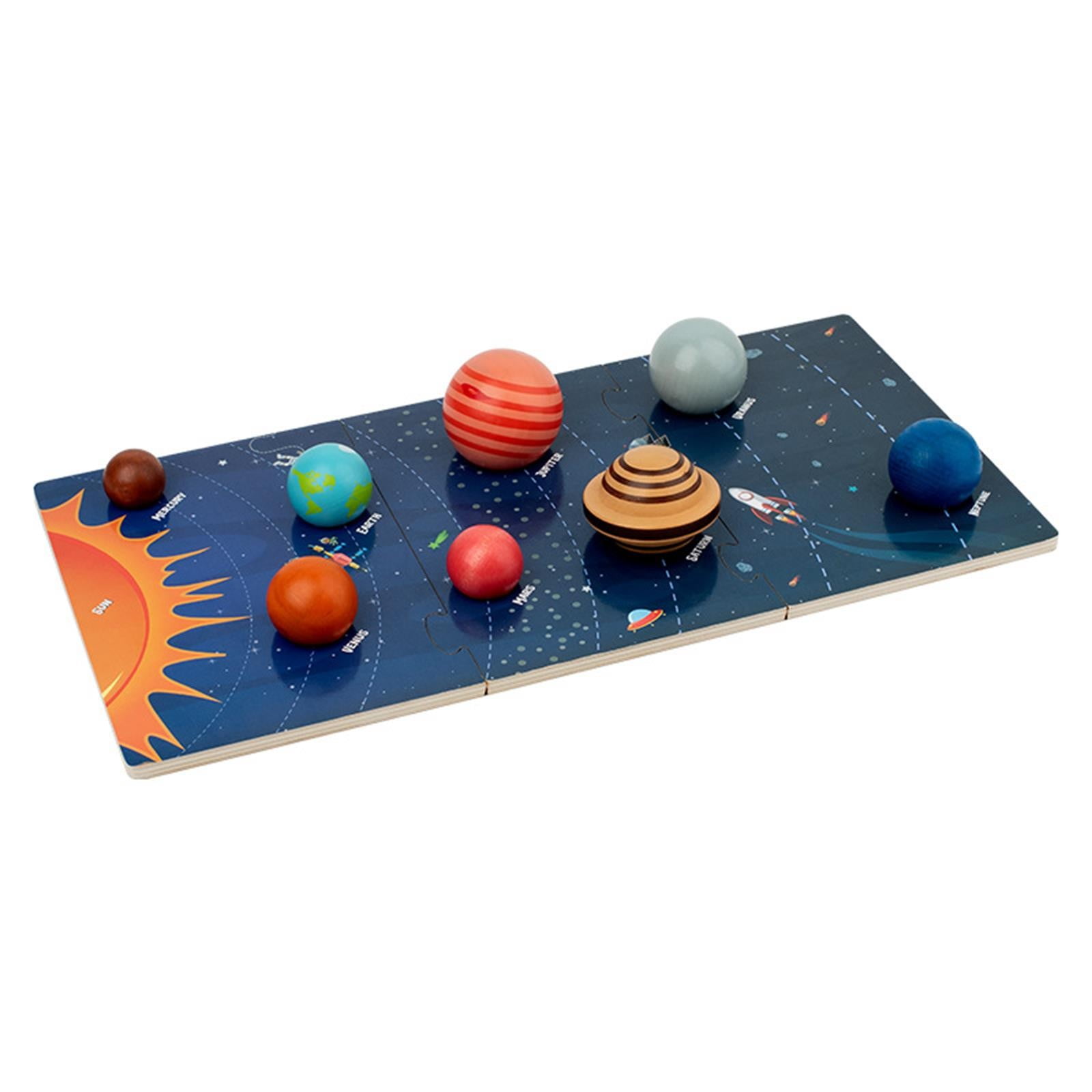 CBXZ Solar System For Kids 36Month+, Wooden Solar System Model Board ...