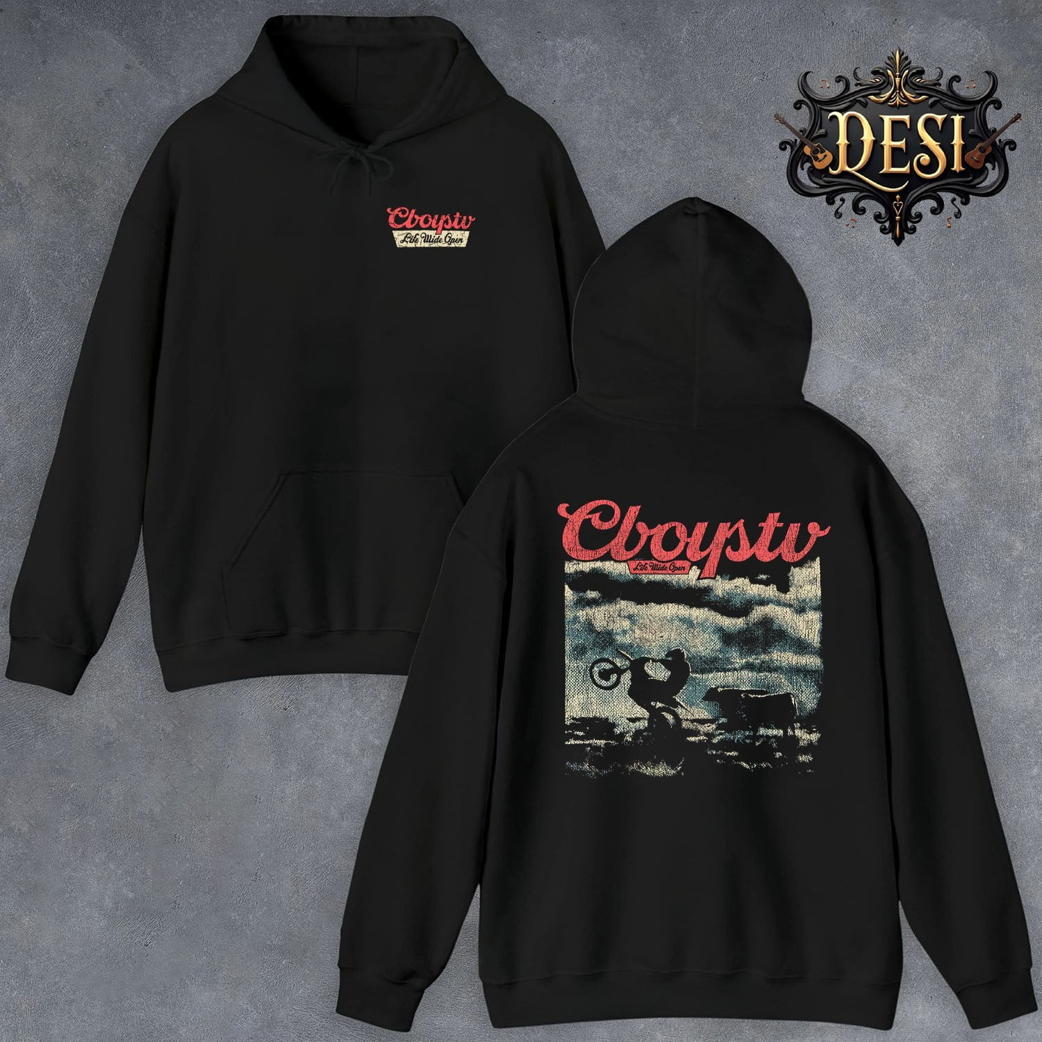 CBoystv Vintage Wheelie Merch Double Sided Hoodie - Walmart.com