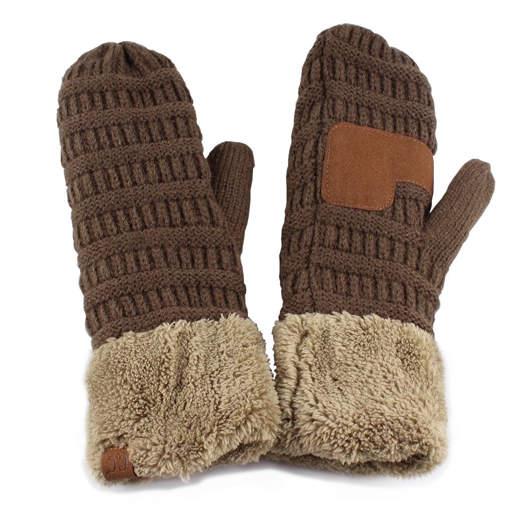 CC Brand Color Block Sherpa Lined Mitten Accessories New Olive/Sage ...