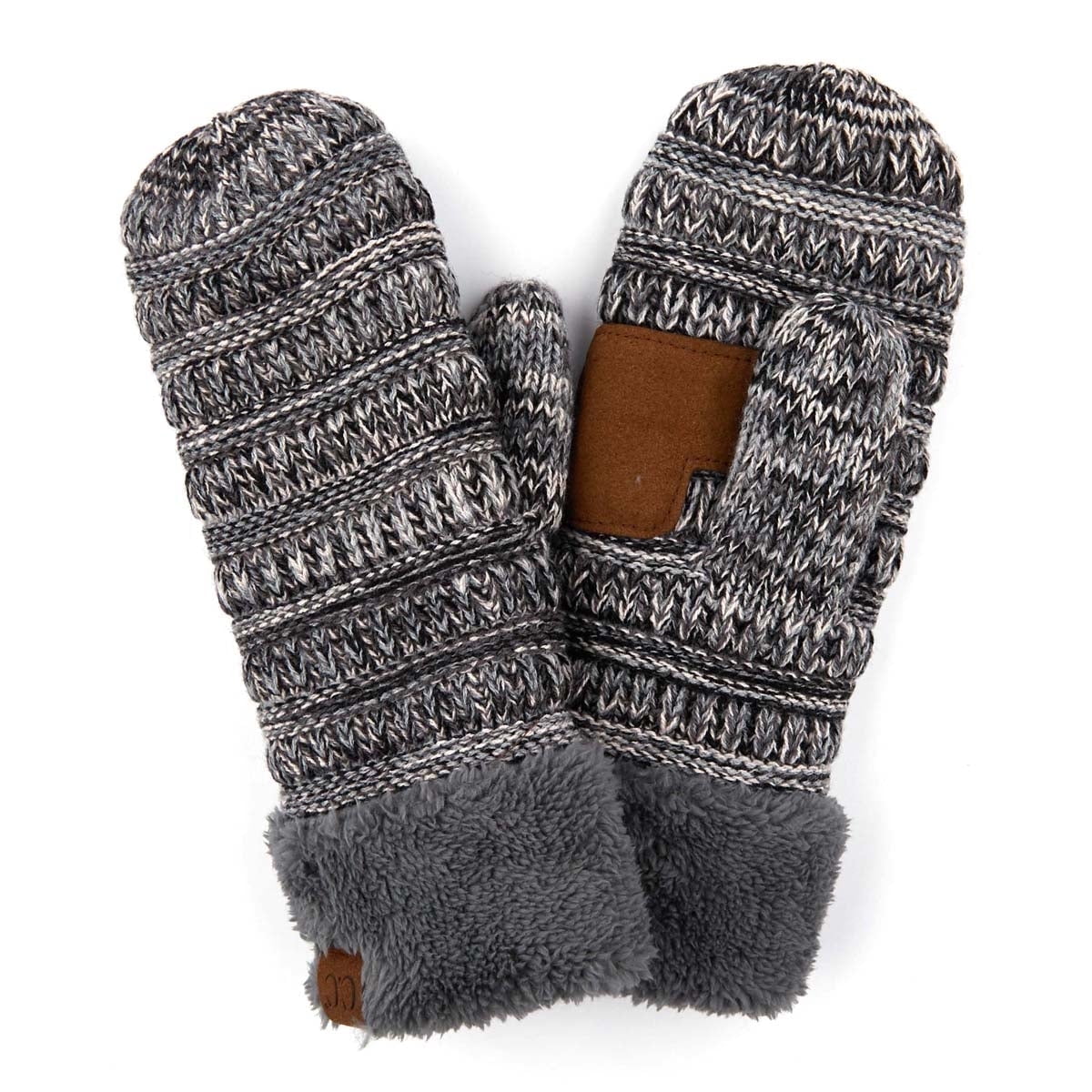 CC Brand Crafted Multi Lined Mittens #31 Melange Grey/Light Grey ...